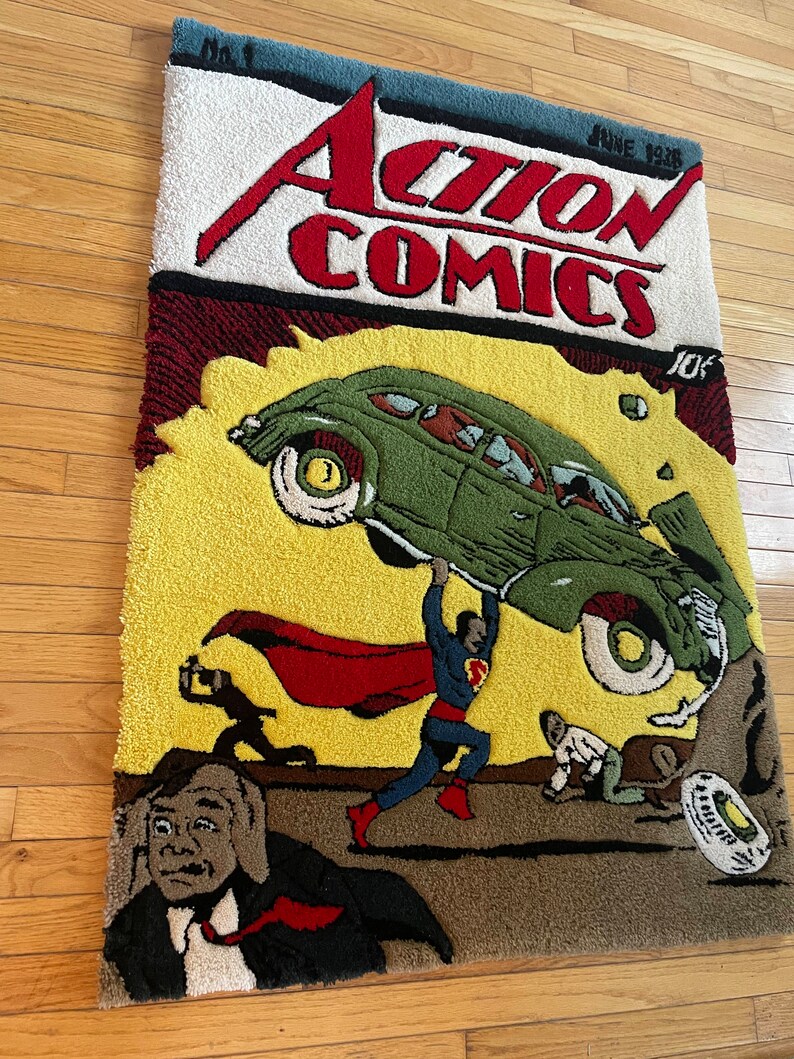 Superhero Comic Handmade Tufted Rug - Etsy