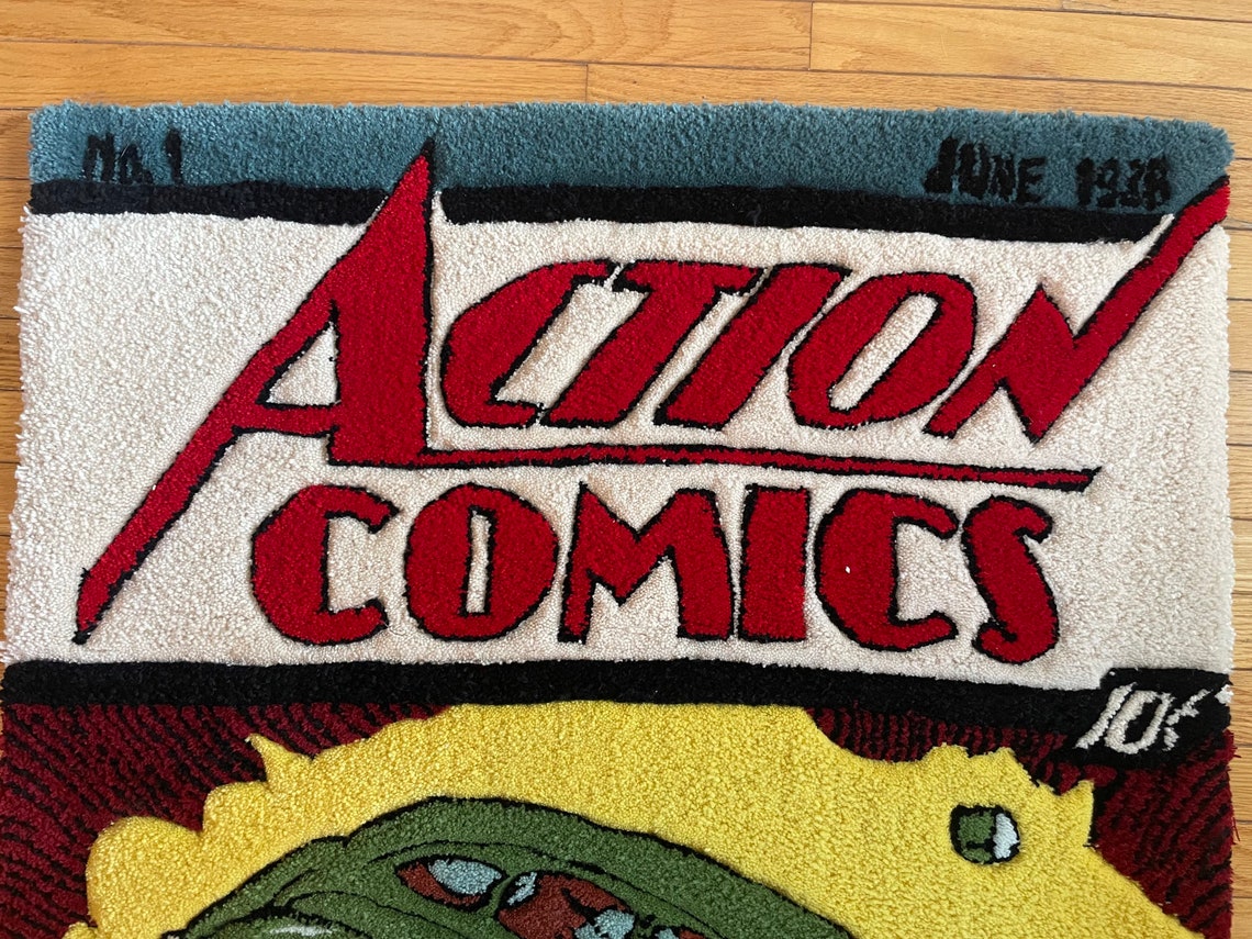 Superhero Comic Handmade Tufted Rug - Etsy