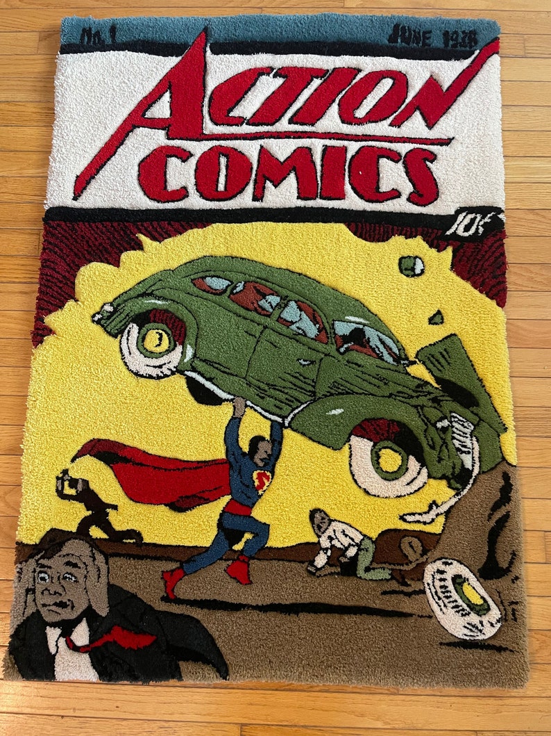 Superhero Comic Handmade Tufted Rug - Etsy