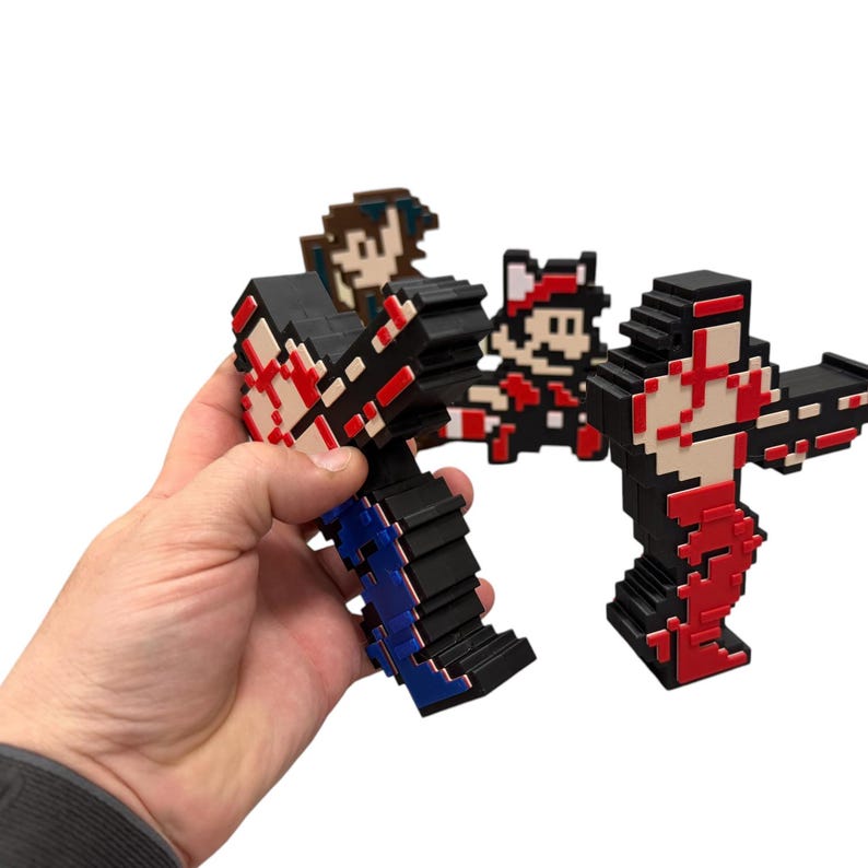 Retro 8-bit Contra Characters - Pixel Art Classic NES Decor - Etsy