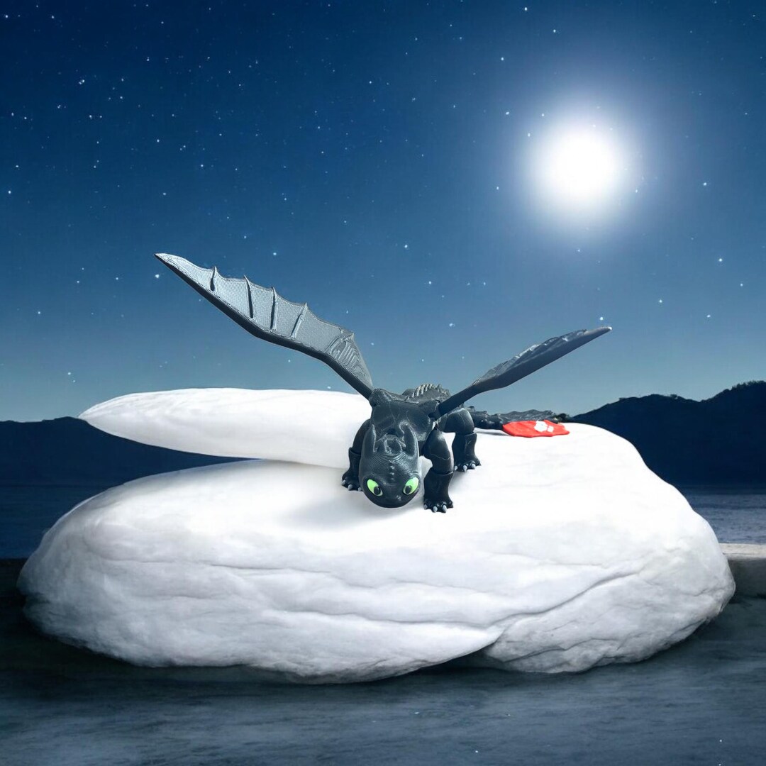 Magical Toothless and Light Fury Winged Dragon Figurine - Designed by ...