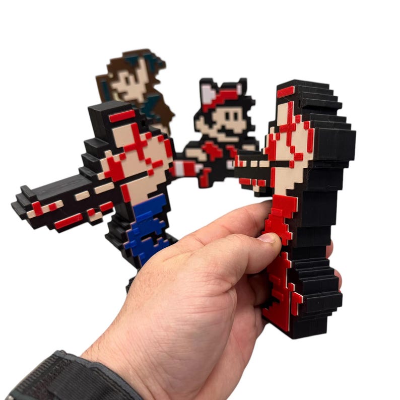 Retro 8-bit Contra Characters - Pixel Art Classic NES Decor - Etsy