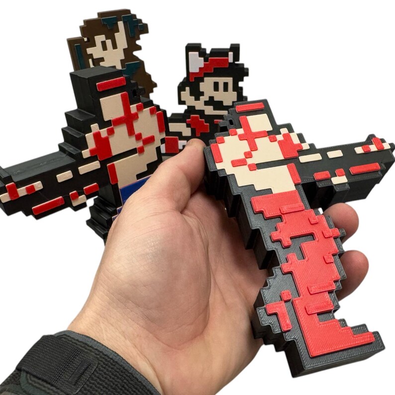 Retro 8-bit Contra Characters - Pixel Art Classic NES Decor - Etsy