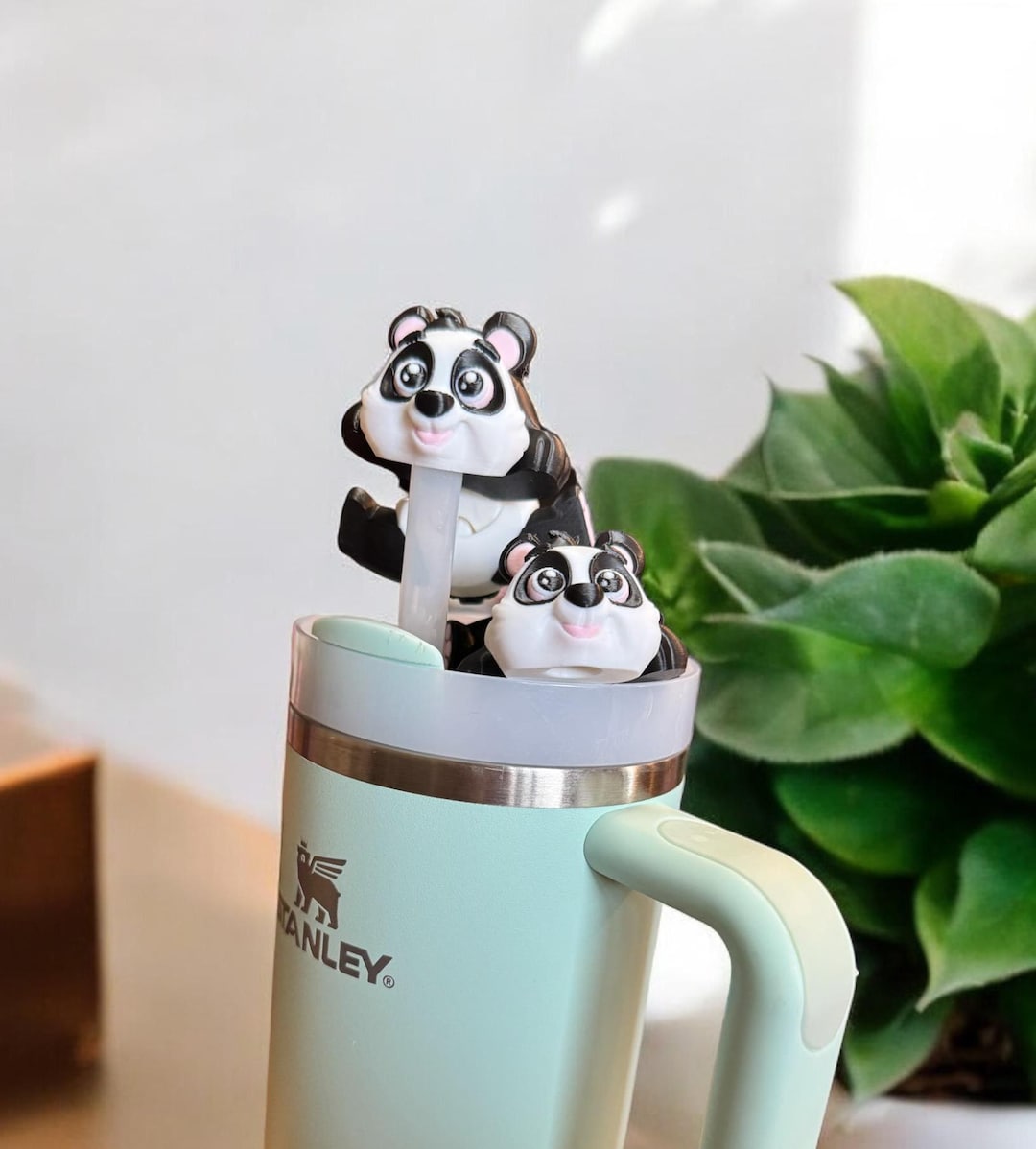 Adorable Panda Bear Stanley Straw Topper - Handcrafted 3D Print ...