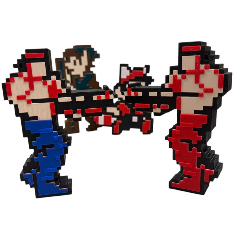 Retro 8-bit Contra Characters - Pixel Art Classic NES Decor - Etsy