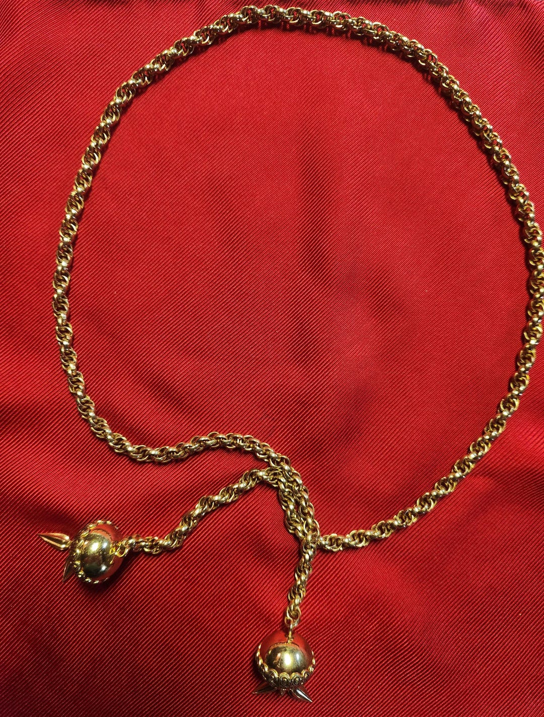 Antique Whiting and Davis Gold Lariat Rope Necklace - Etsy