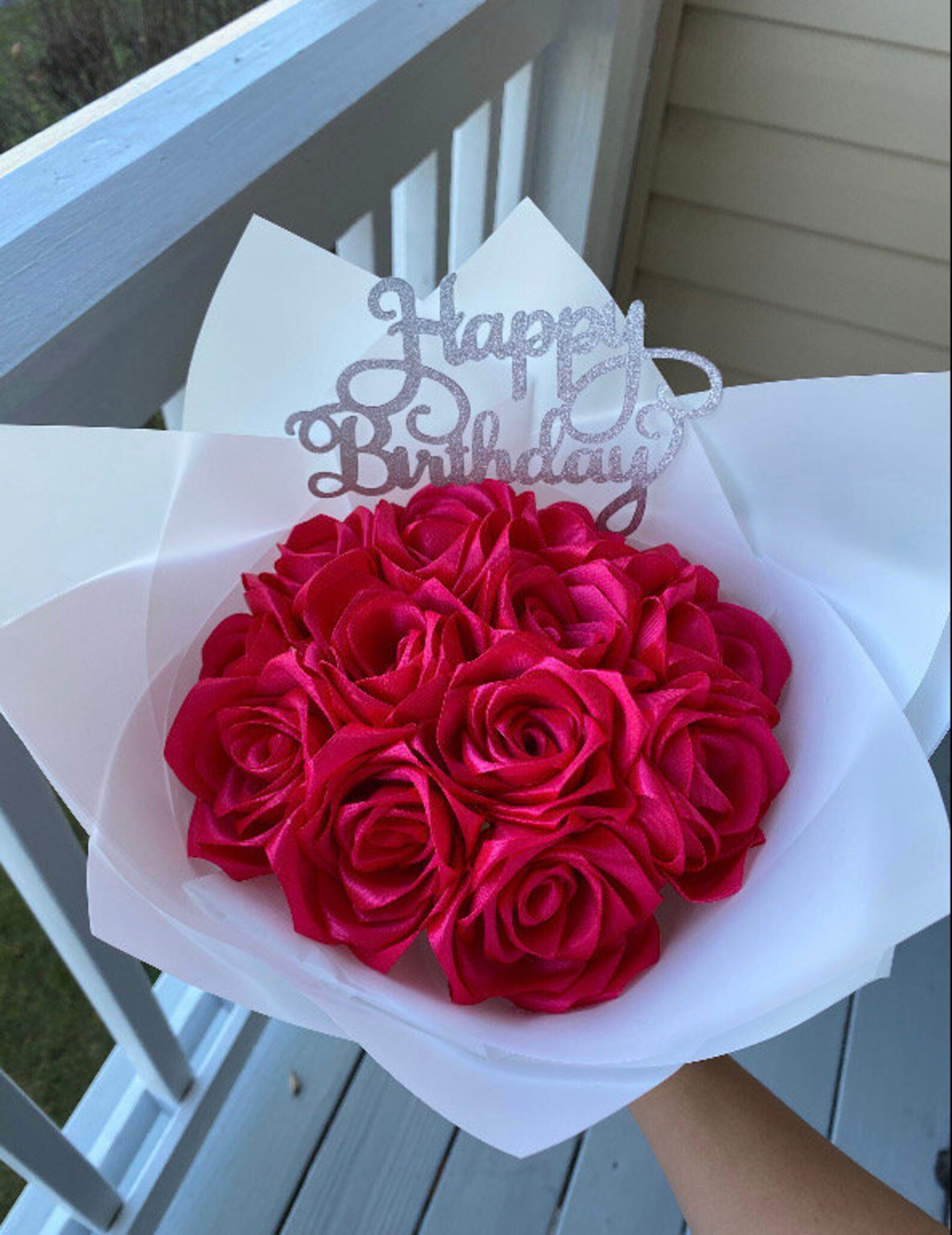 Happy Birthday Eternal Rose Ramo - Etsy