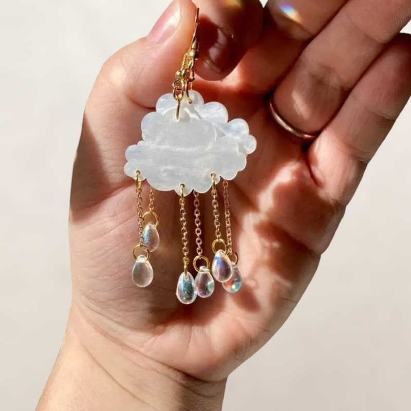 Rain Cloud Earrings - Etsy