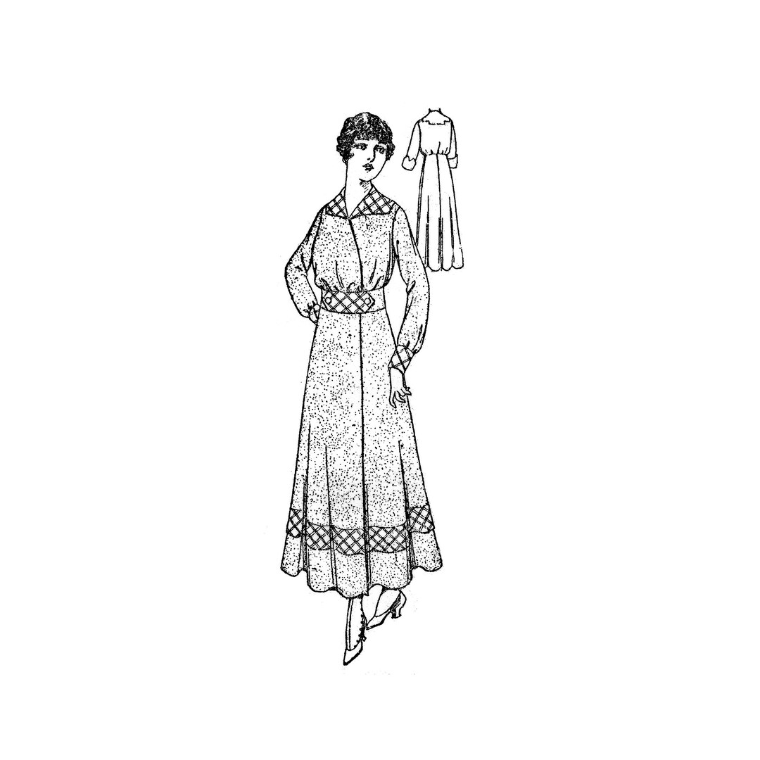 Past Patterns 7425 - 1920s Dress With Four Gored Skirt Sewing Pattern ...