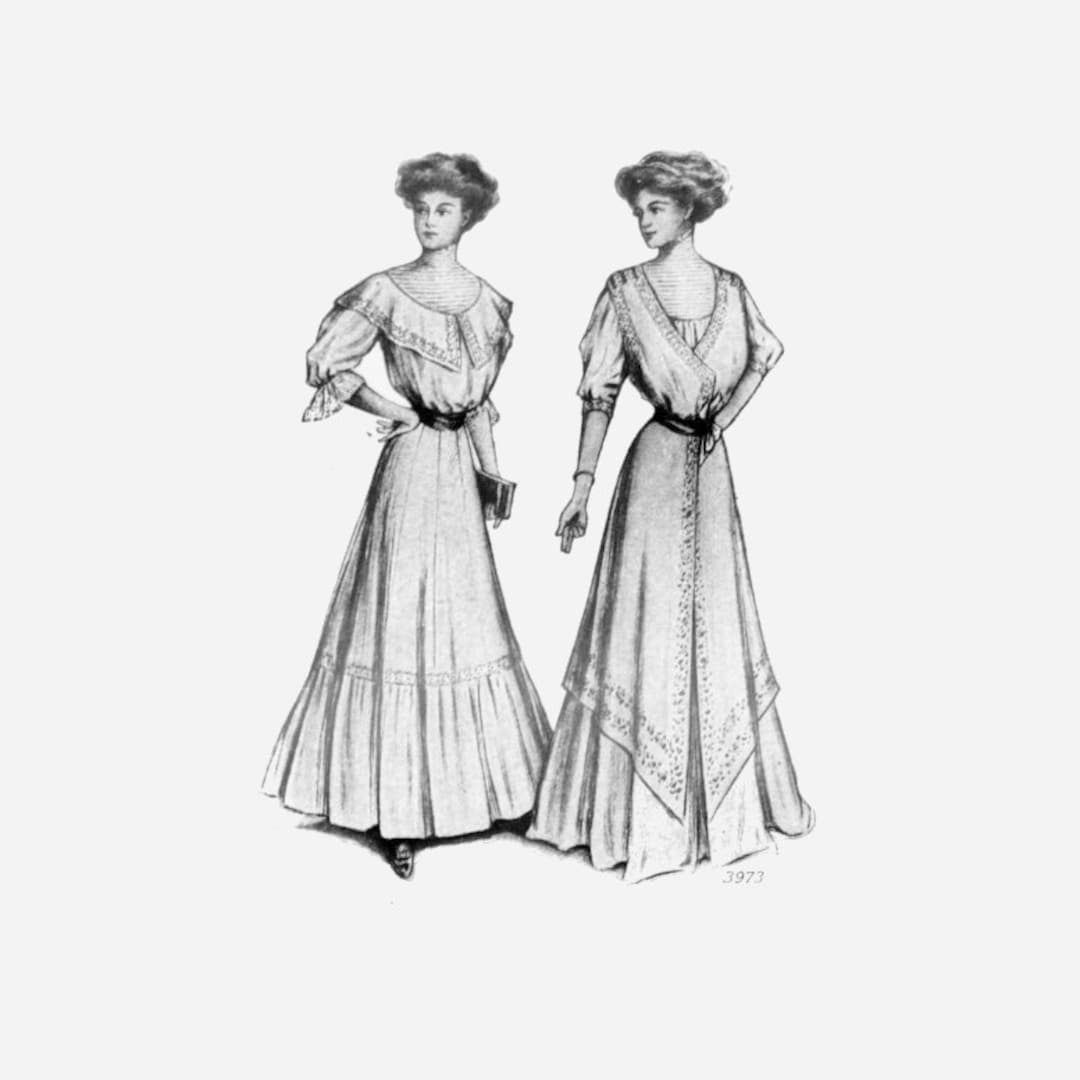 Past Patterns 3973 - Early 1900s Tunic Overblouse Sewing Pattern Bust ...