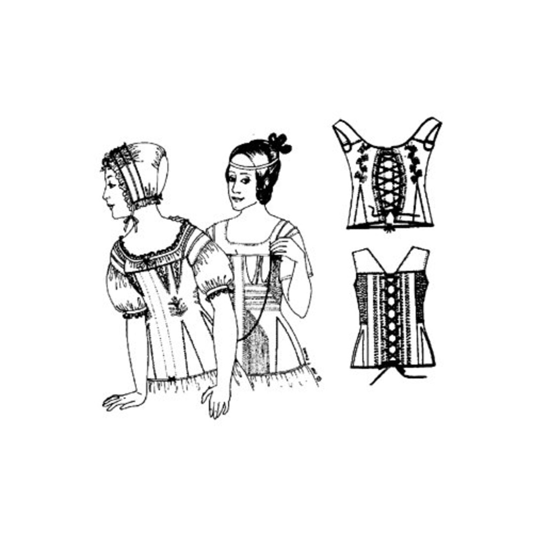 Past Patterns 0001 - 1800s Corded Stay Sewing Pattern Past Patterns ...