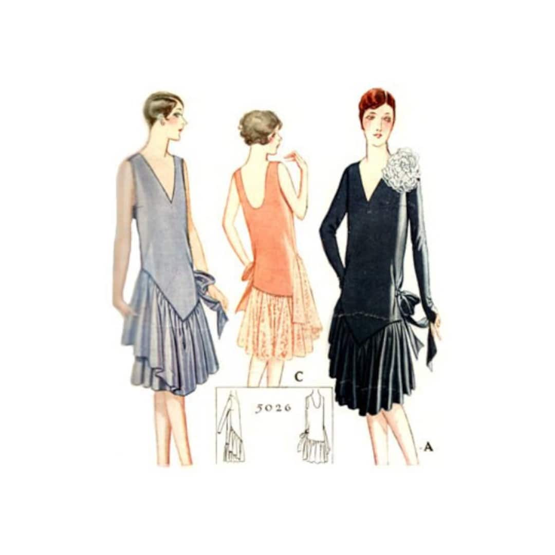 Past Patterns 5026 Late 1920s Slip-on Dress With Dipped Sewing Pattern ...