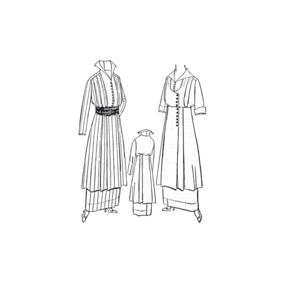 Past Patterns 6053 - Mid 1910s Ladies Dress Pattern Bust 44 B44 Mccall ...