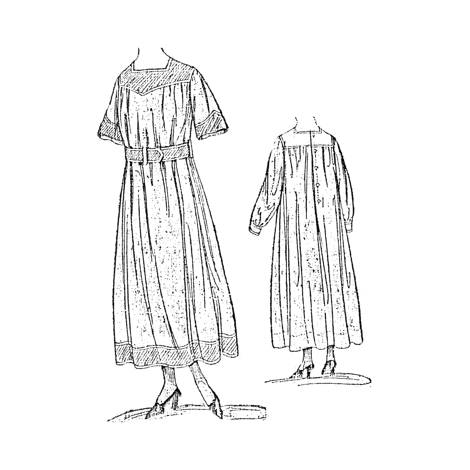 Past Patterns 8607 - Early 20th Century Bungalow Apron Sewing Pattern ...