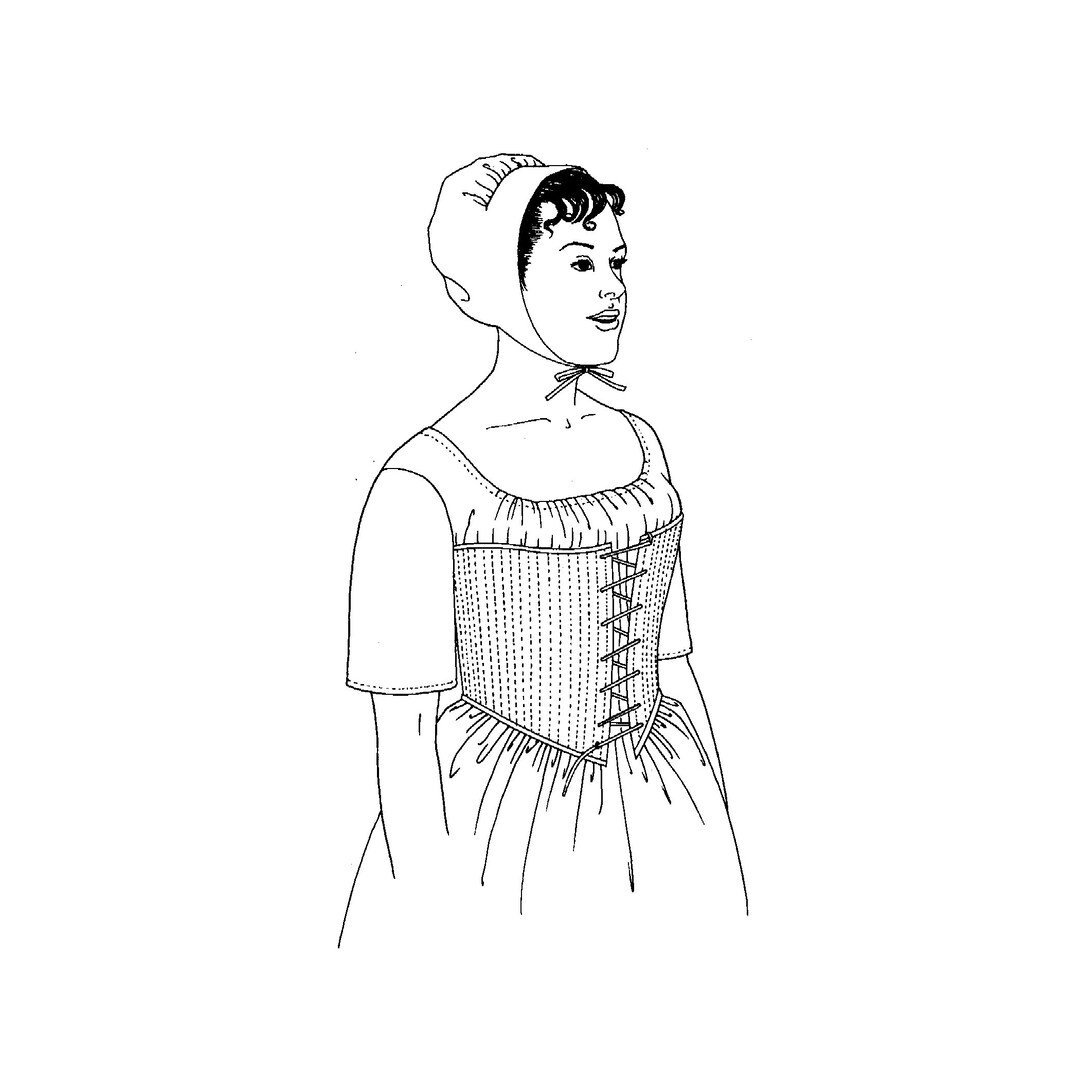 Past Patterns 0030 - 1790s Transition Stay Sewing Pattern Bust Sizes 32 ...