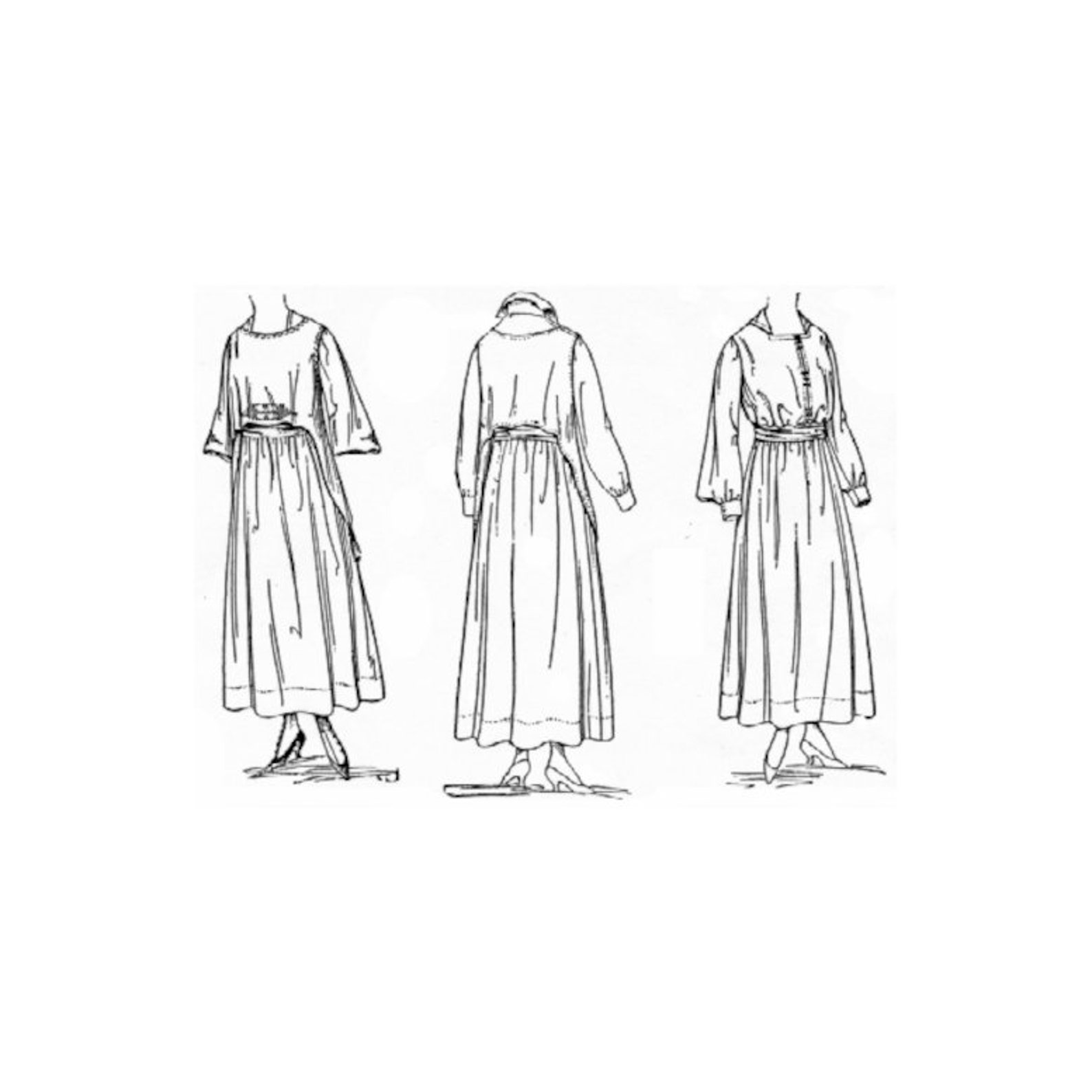 Past Patterns 8714 - Late 1910s Dress Pattern Bust 36 B36 New Idea ...