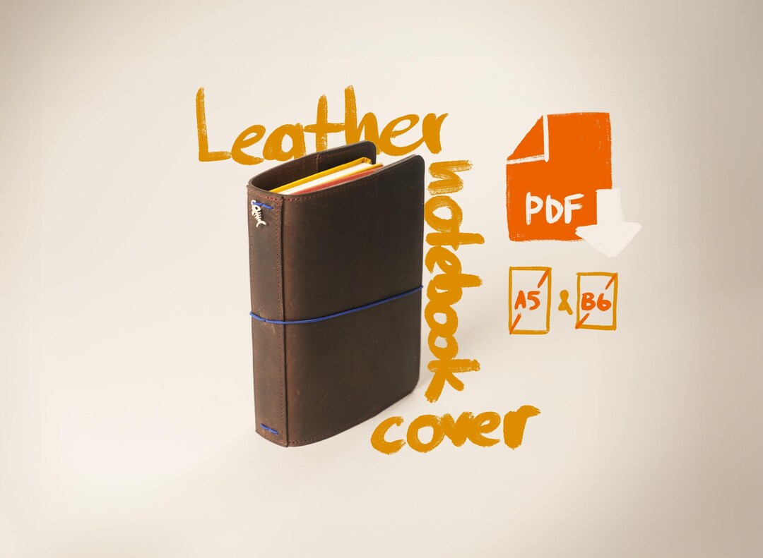 Leather Notebook Cover Pattern PDF Journal Traveler’s System Refillable ...