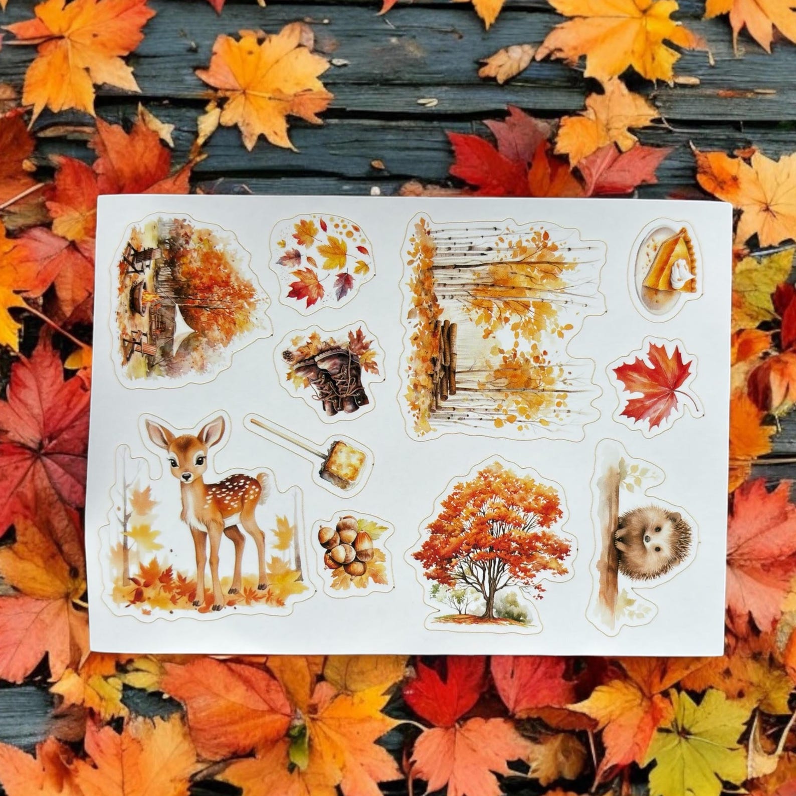 Autumn Magic: Sticker Set With Leaves, Pumpkins & Forest Animals - Etsy