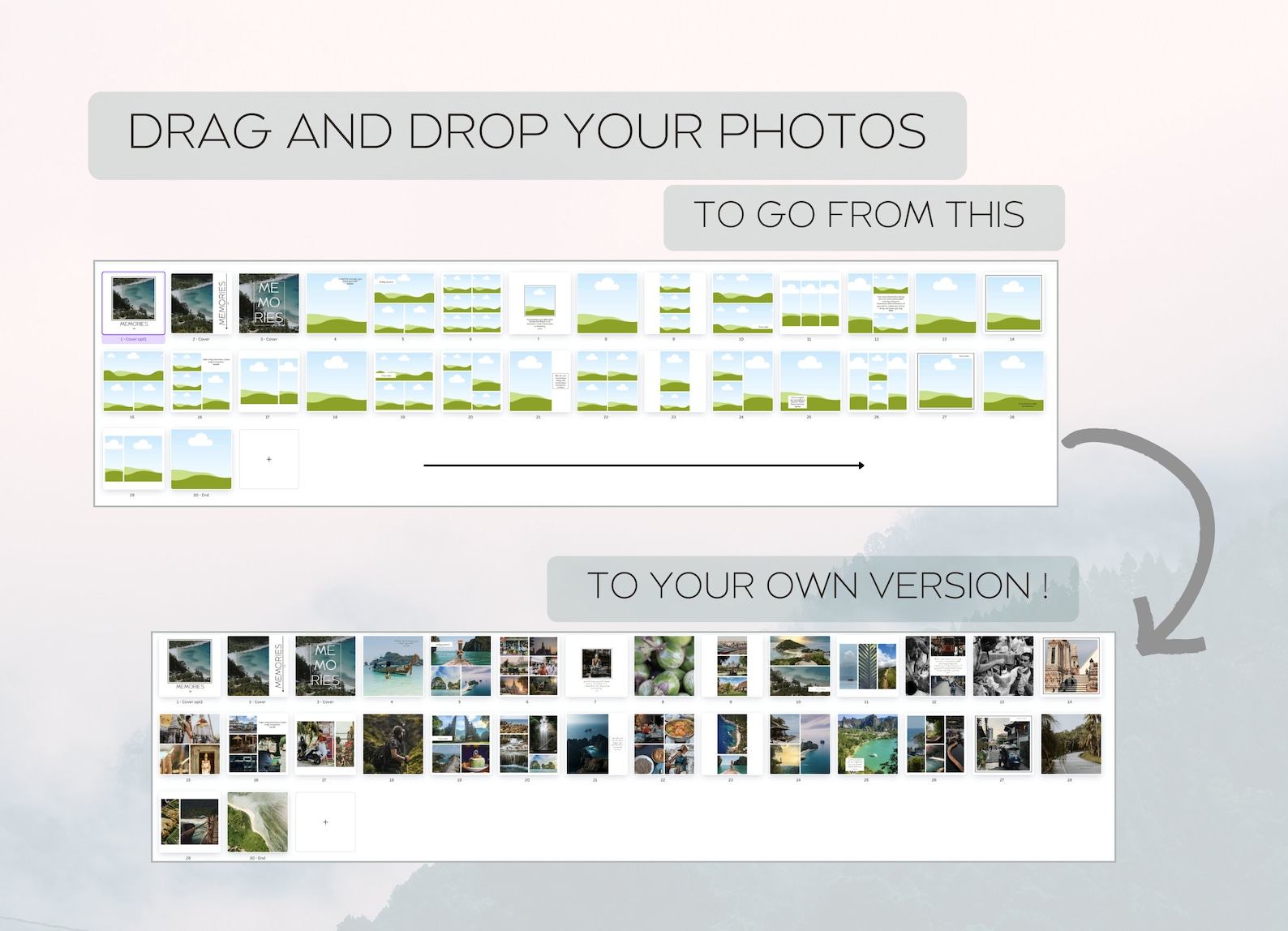 Travel Photo Book Template Printable Adventure Scrapbook Digital Canva ...