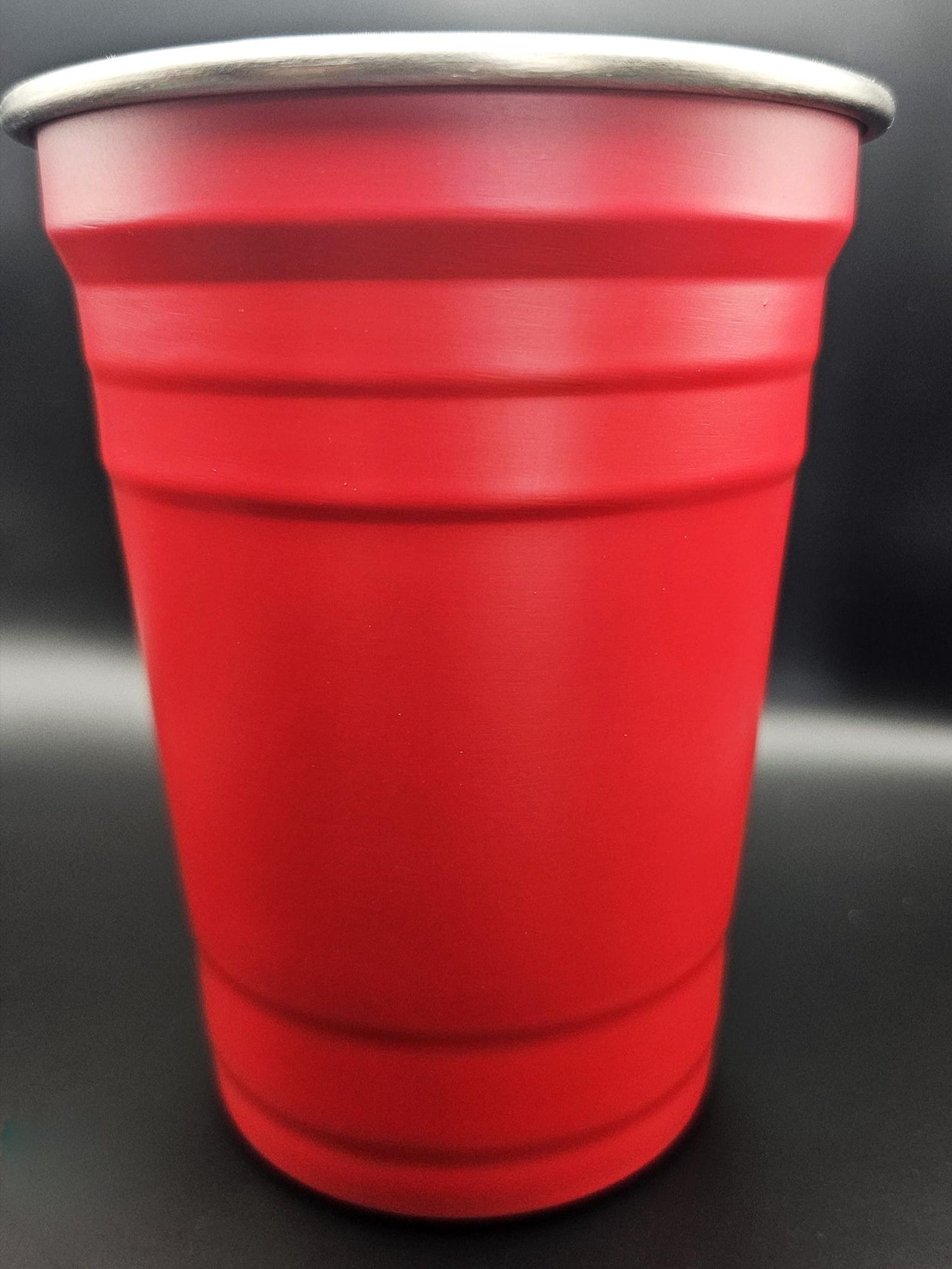 16oz Red Metal Drinking Cup (in the Style of Red Solo) Laser Engraved ...