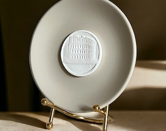 Decorative Plate With Intaglio, Ancient Art Beige Decor Plate, Intaglio ...