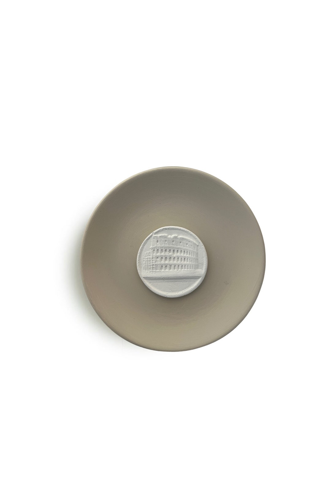 Decorative Plate With Intaglio, Ancient Art Beige Decor Plate, Intaglio ...