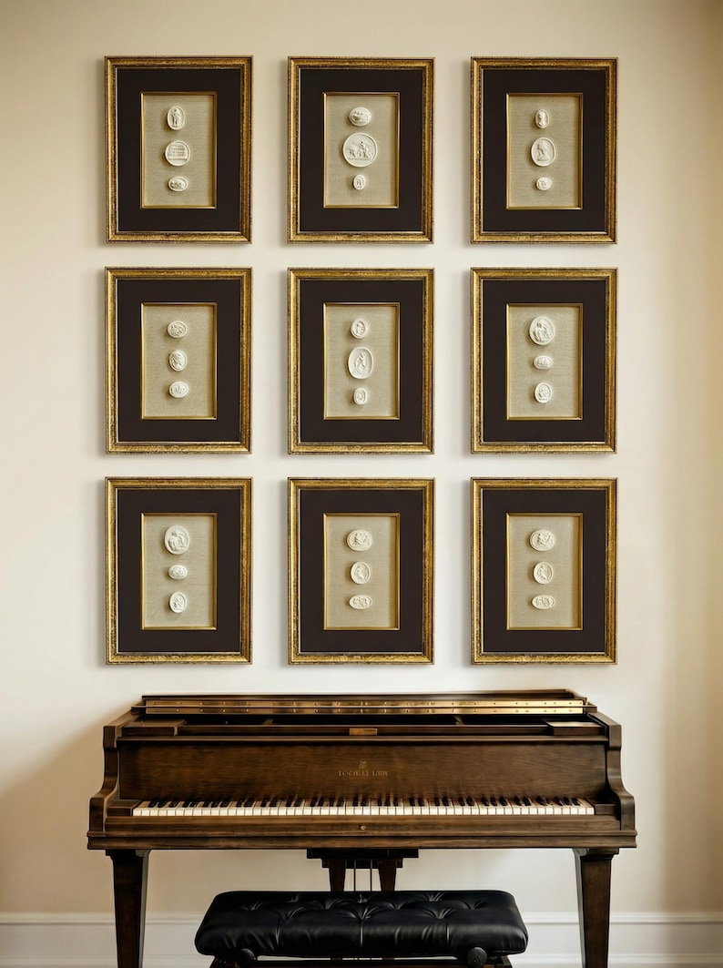 Intaglio Framed Classical Wall Decor, Gold Framed Intaglio Art ...