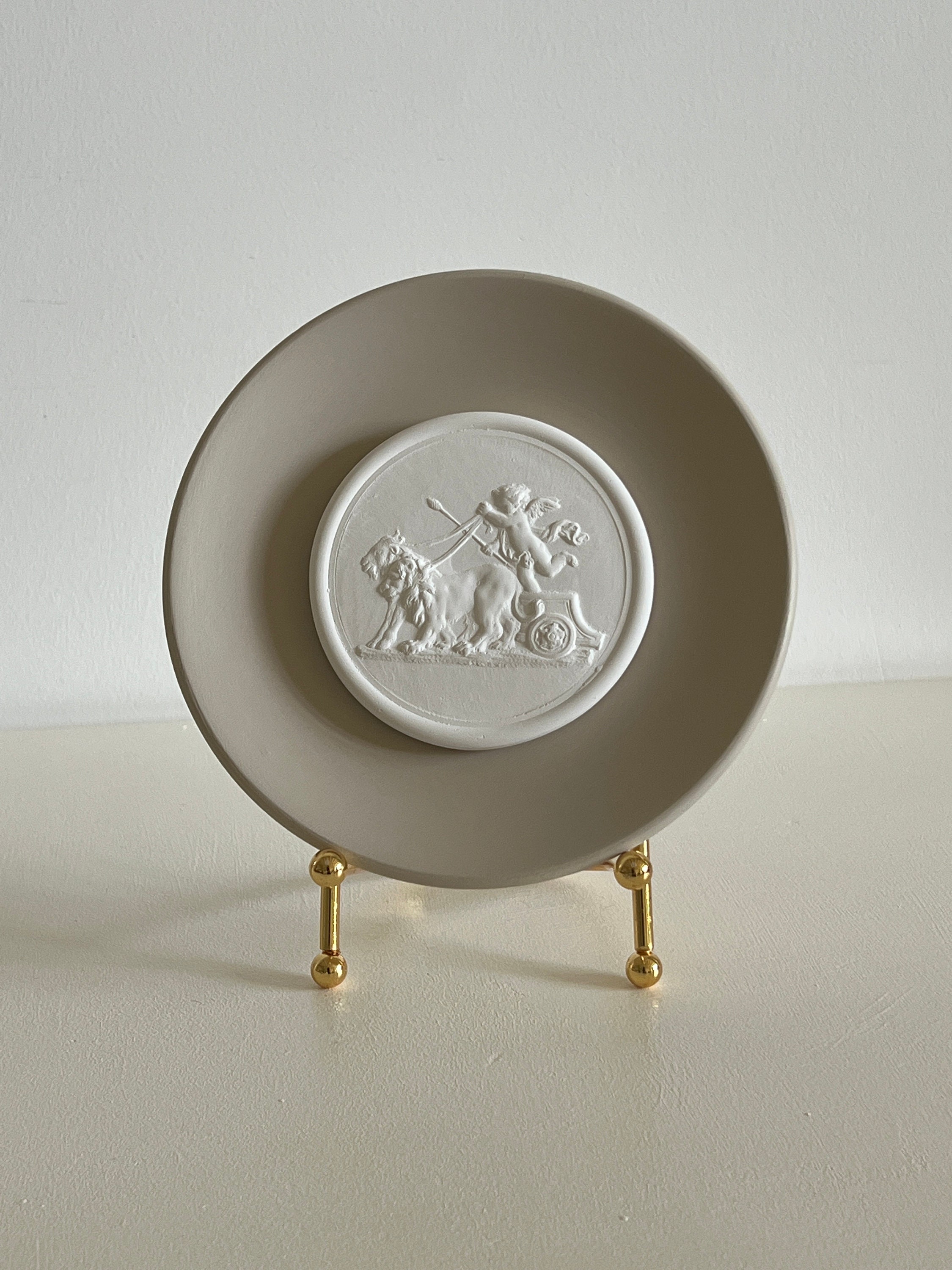 Handmade Intaglio Decor Plate: Ancient Greek Art, Beige Ceramic - Etsy
