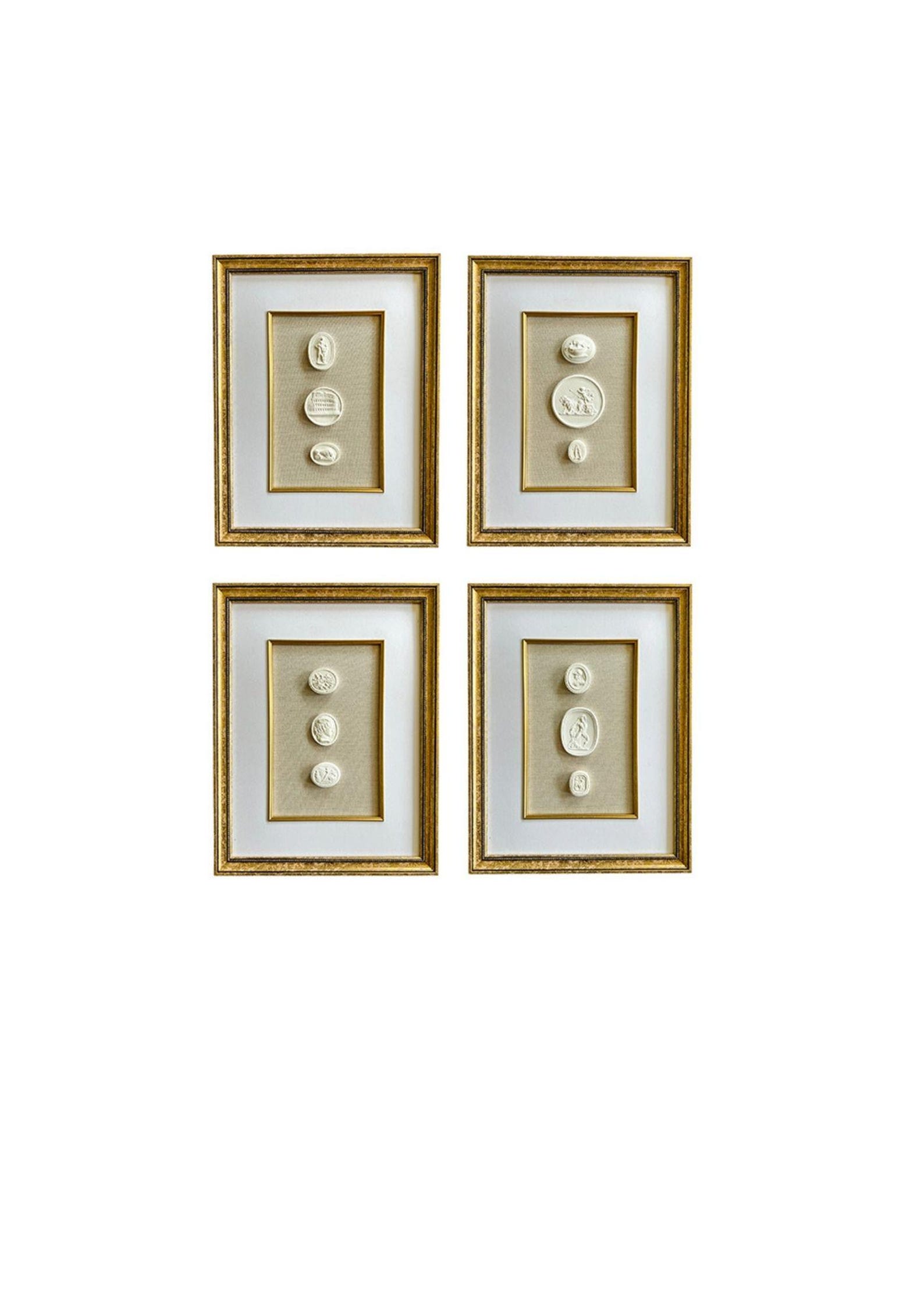 Intaglio Framed Classical Wall Decor, Gold Framed Intaglio Art ...