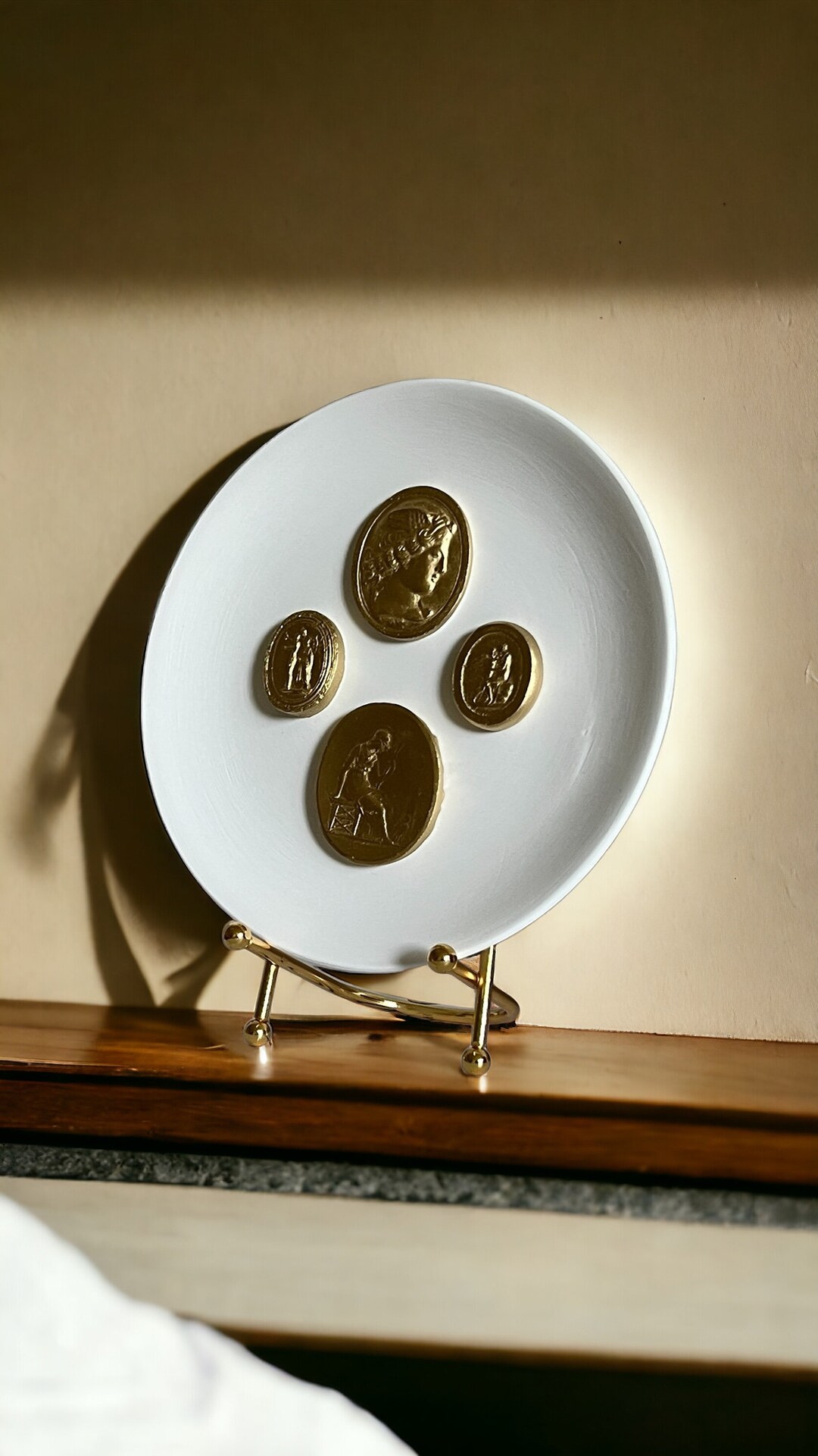 Handmade Intaglio Decor Plate: Ancient Art Classic Figure - Etsy