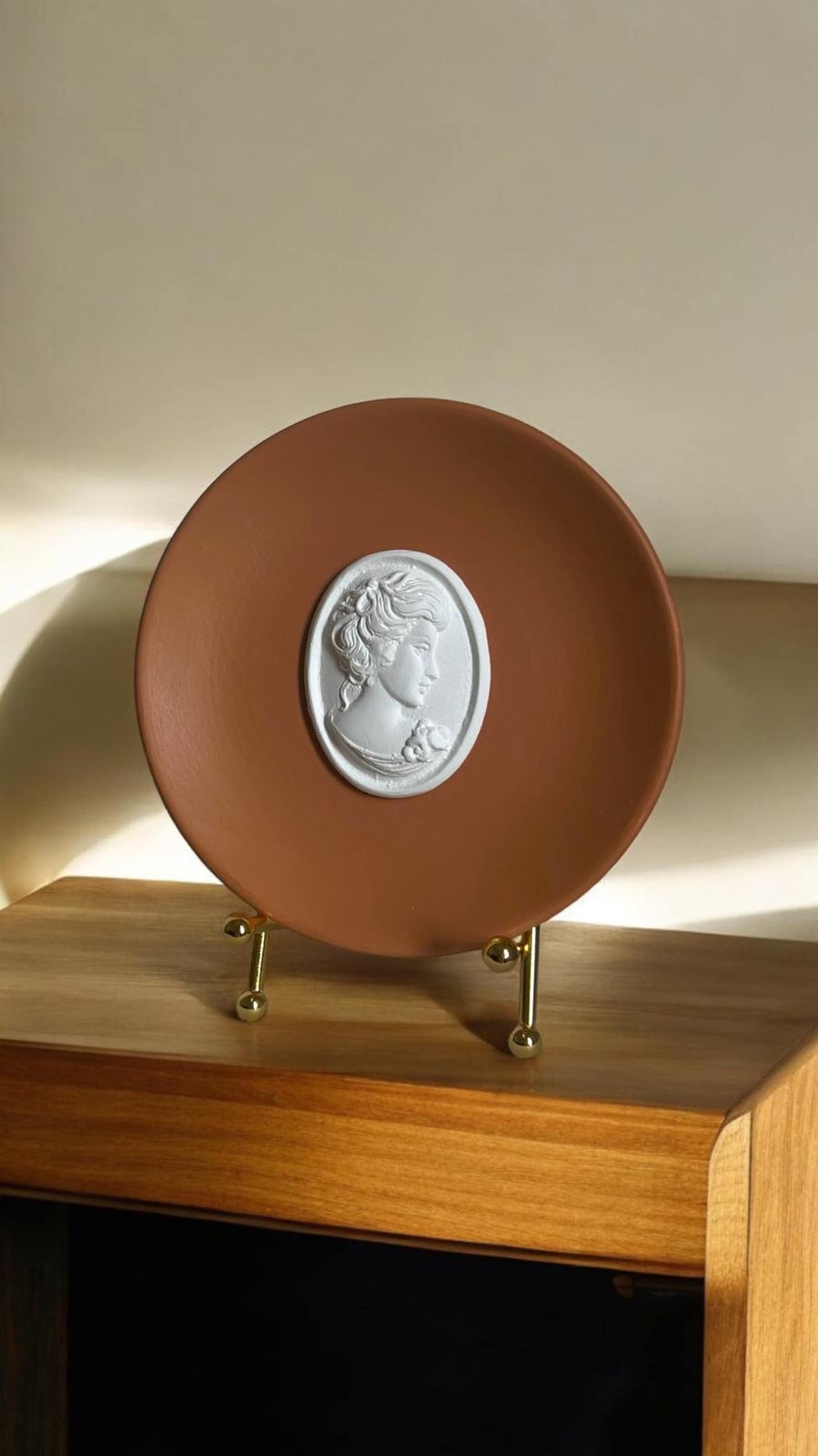 Intaglio Art Decor Plate: Handmade Plaster on Ceramic, 6 Inch - Etsy