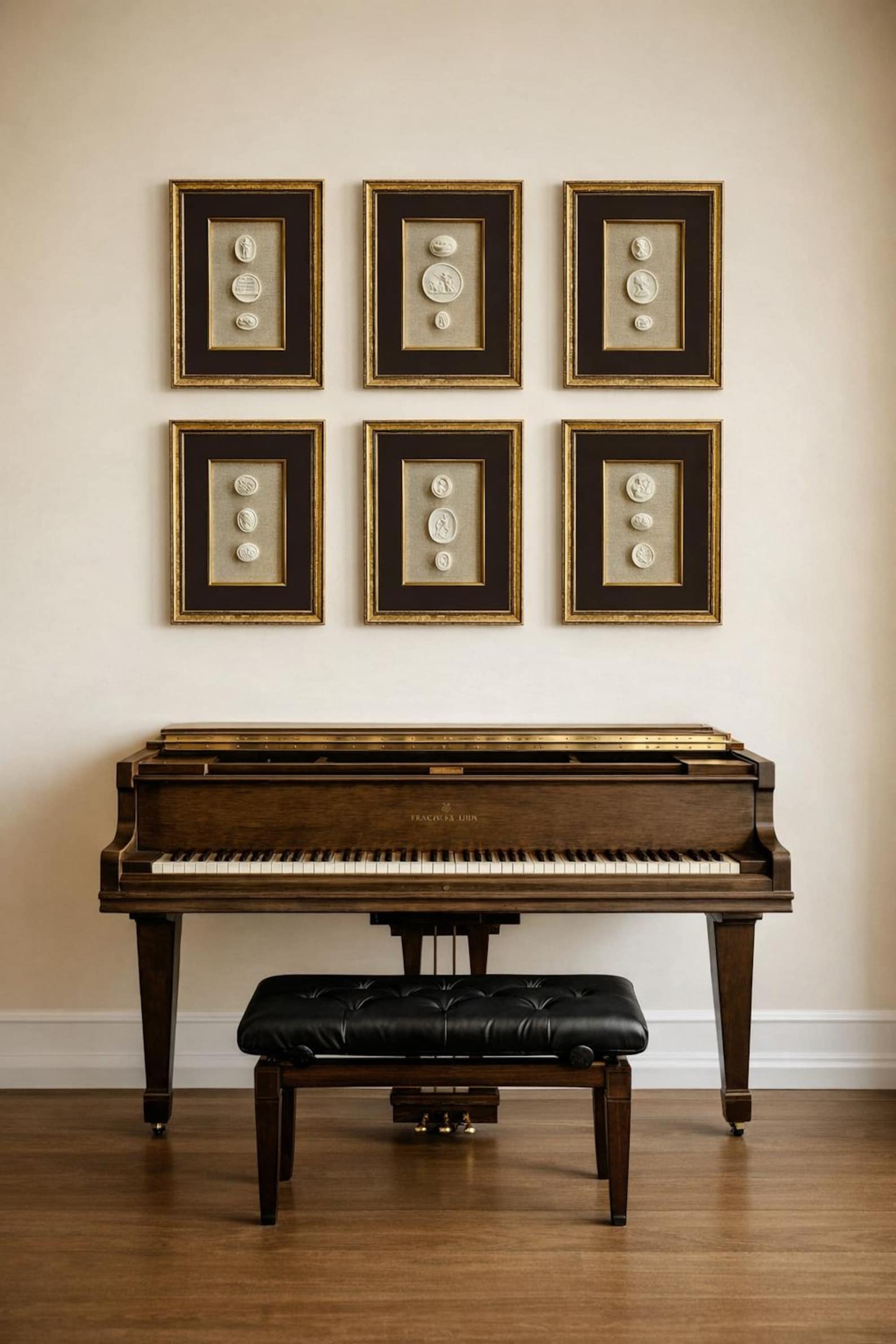 Intaglio Framed Classical Wall Decor, Gold Framed Intaglio Art ...