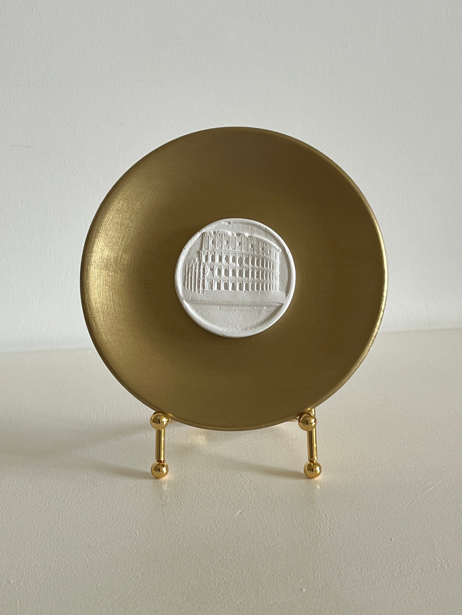 Intaglio Decorative Plate: Rome Colosseum Art, Gold Accent - Etsy