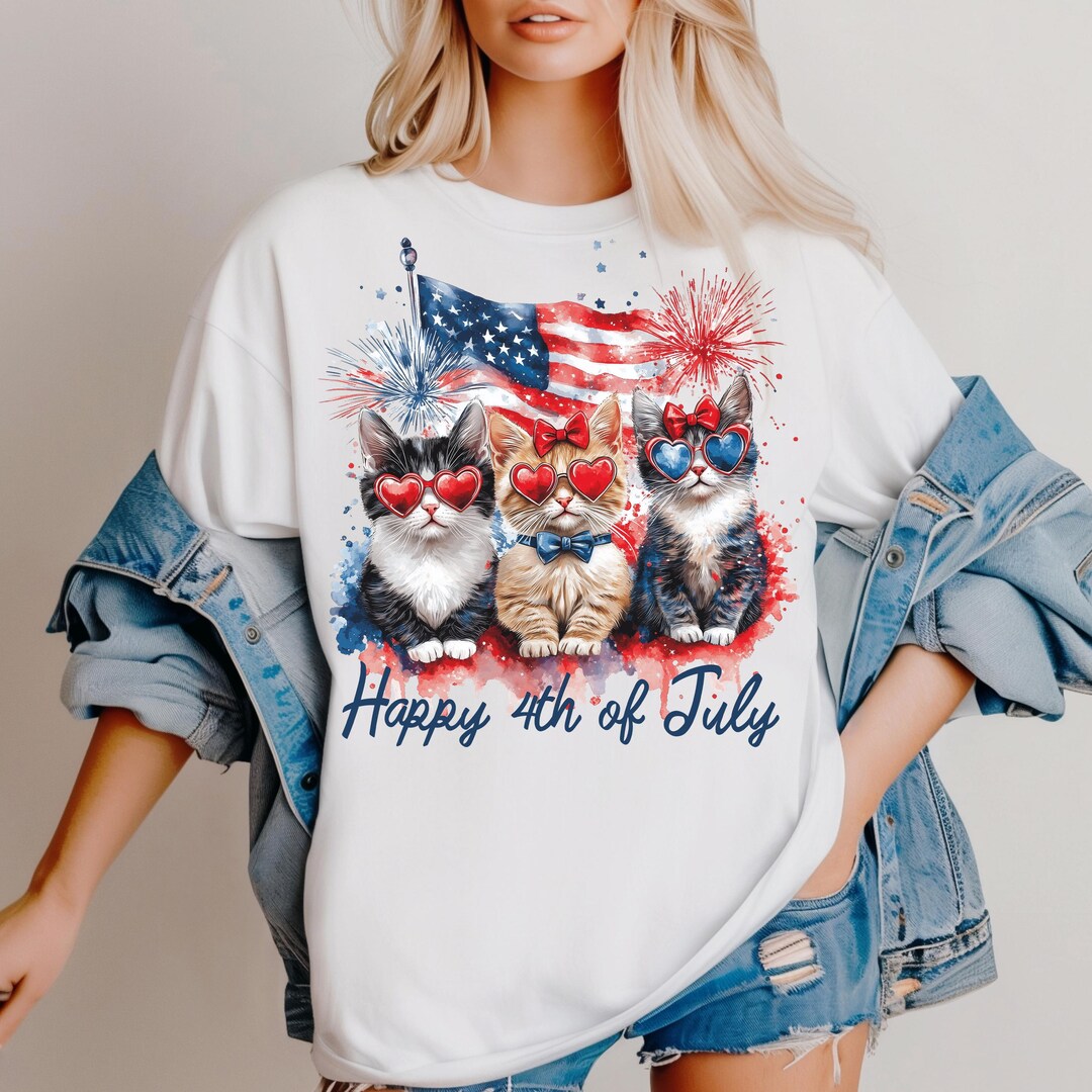 Patriotic Cats PNG, Fourth of July Cats Clipart, Usa-themed Cat Design ...