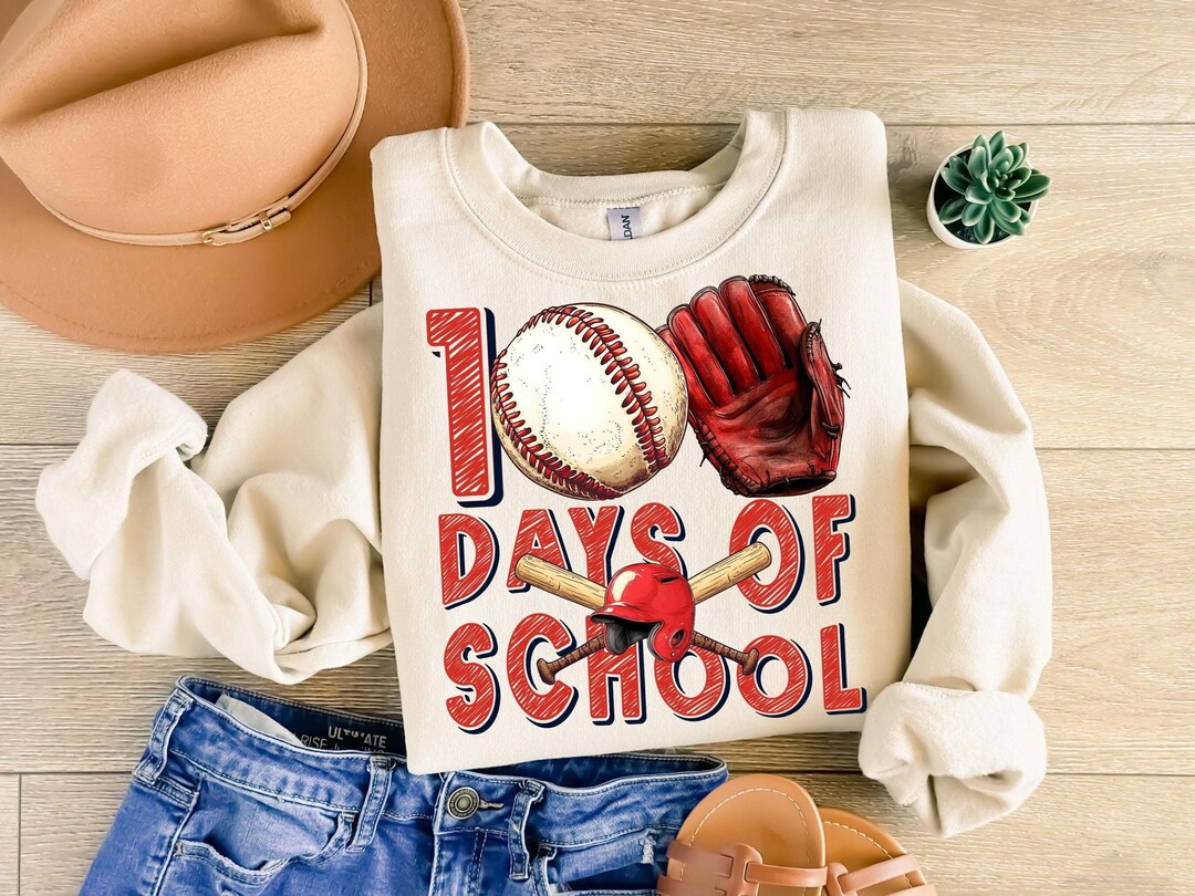 100 Days of School Baseball Png, Baseball Fans, 100 Days Png, 100th Day ...