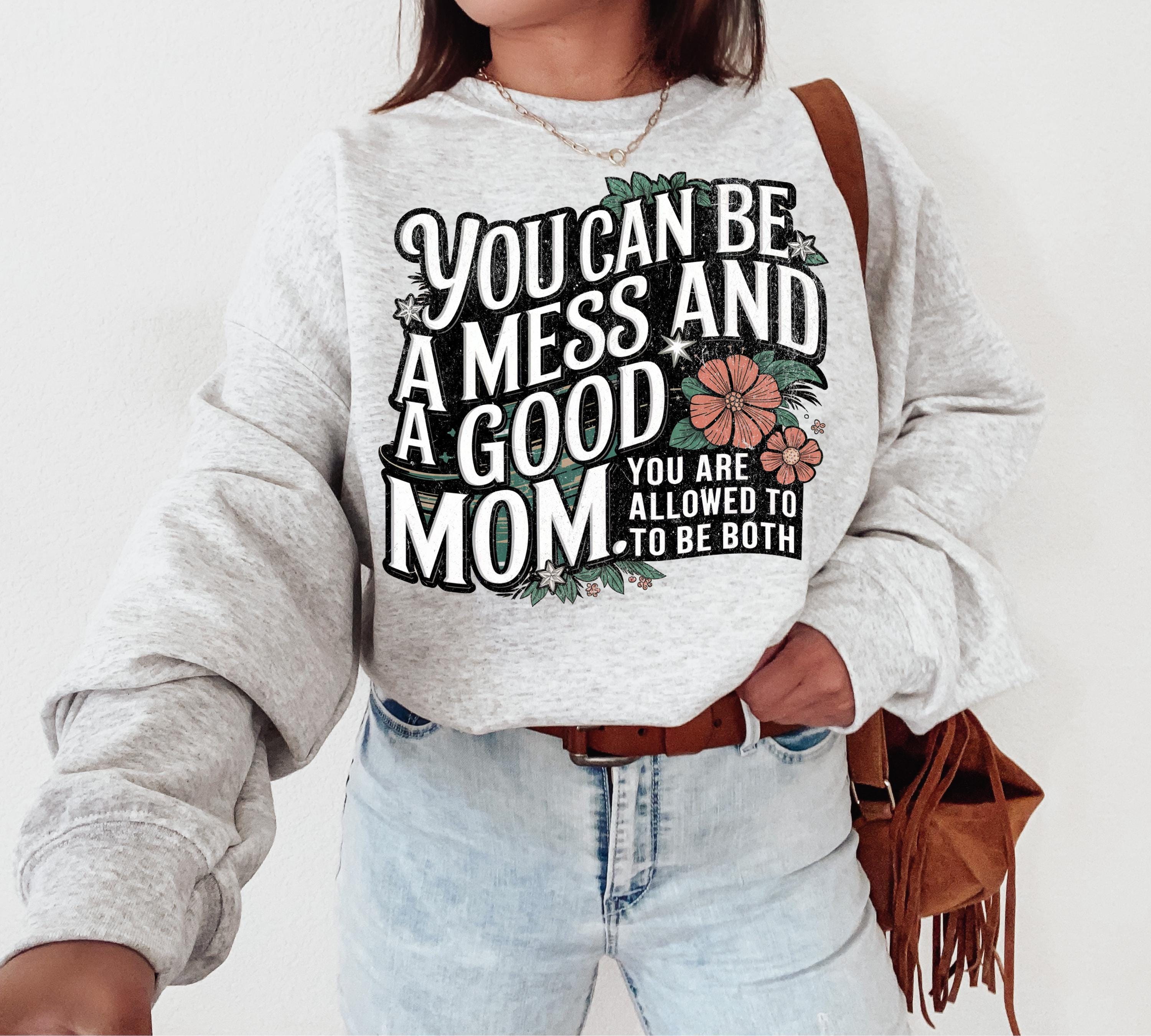 Mother's Day Messy Mom PNG: Floral Sublimation Design (digital Download ...