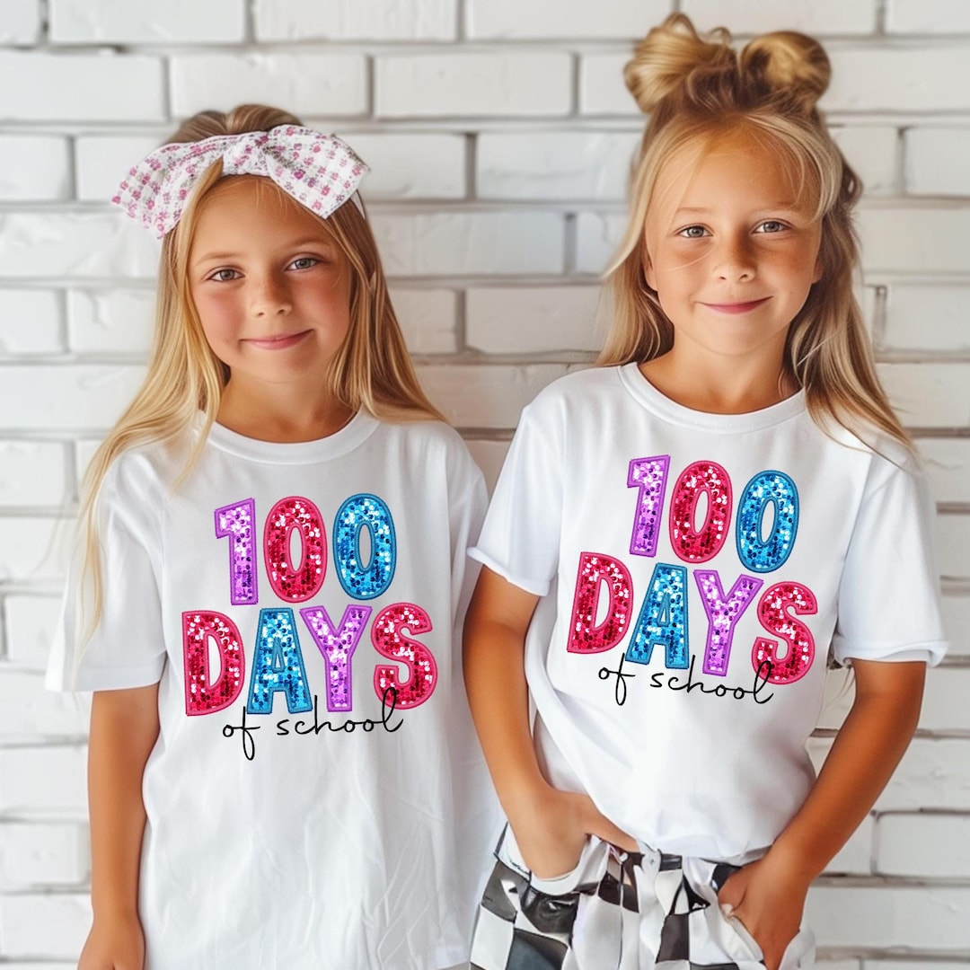 Glitter 100 Days of School PNG, Retro 100 Days of School Png, Teacher ...