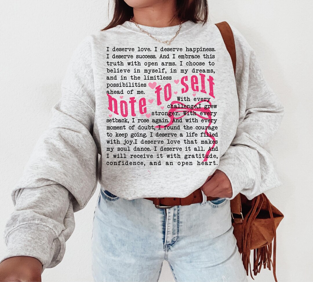 Note to Self PNG: Motivational Coquette Bow Sublimation Design (digital ...
