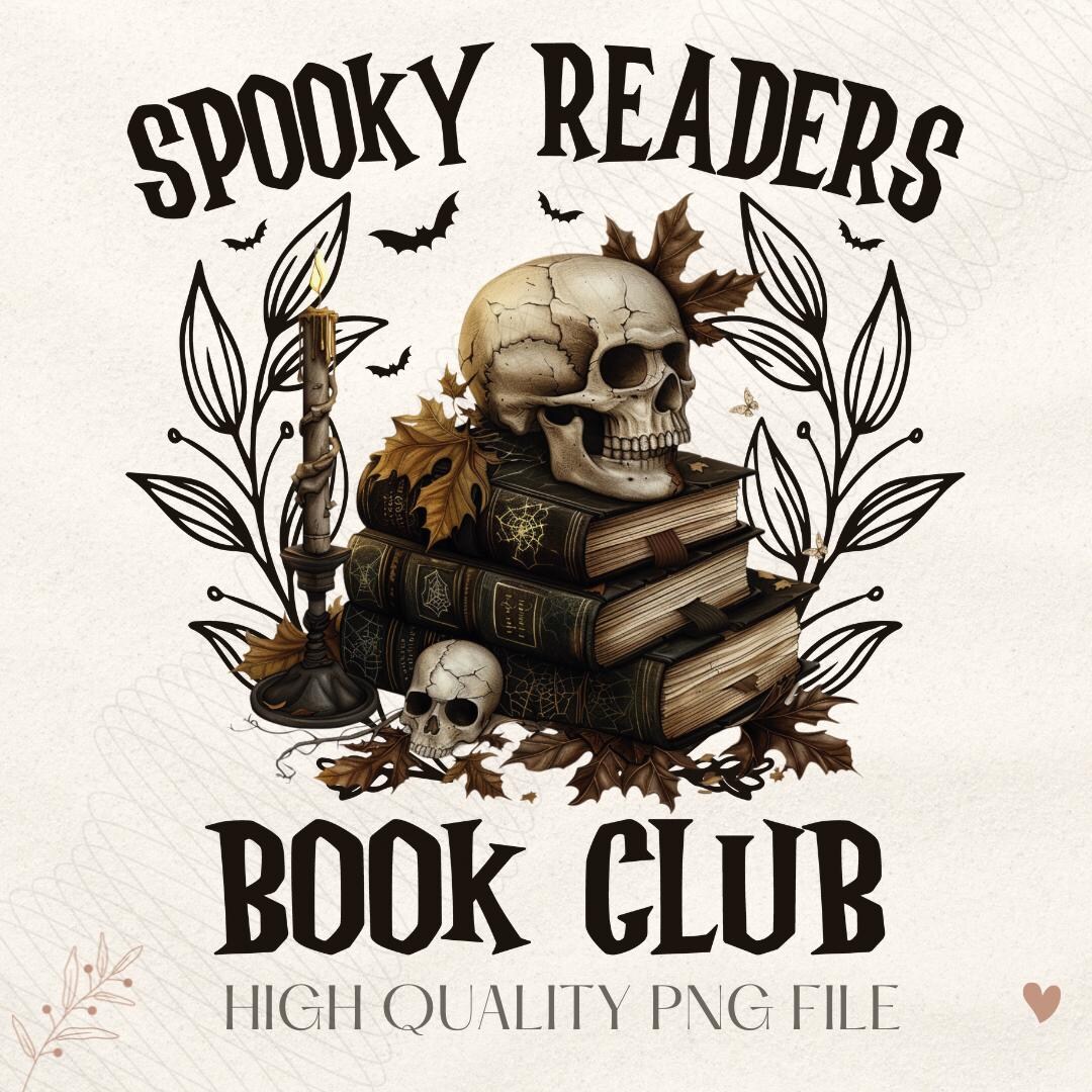 Spooky Readers Book Club Png, Halloween Png, Spooky Season Png, Retro ...
