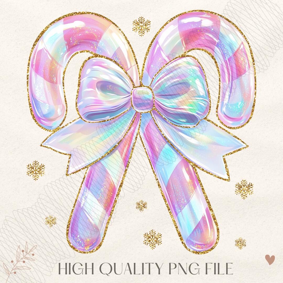 Iridescent Candy Cane PNG, Glitter Christmas Clipart (digital Download ...