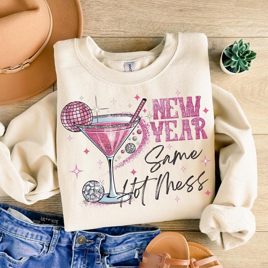 New Year Hot Mess PNG, Funny Drinking Martini Png, Alcohol New Year ...