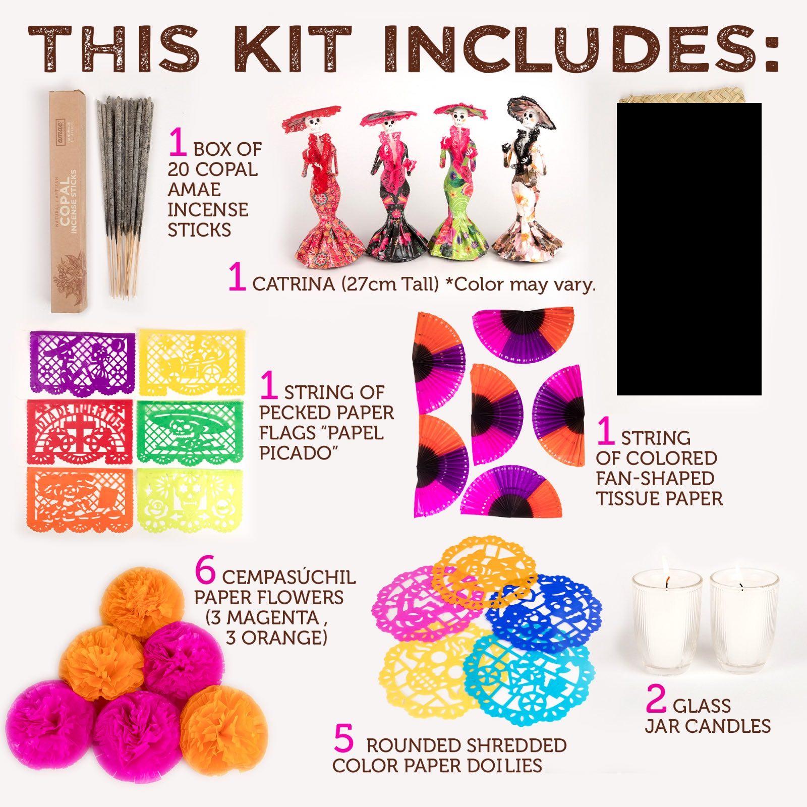 Handmade Day of the Dead Altar Ofrenda Kit – Traditional Mexican "dia ...