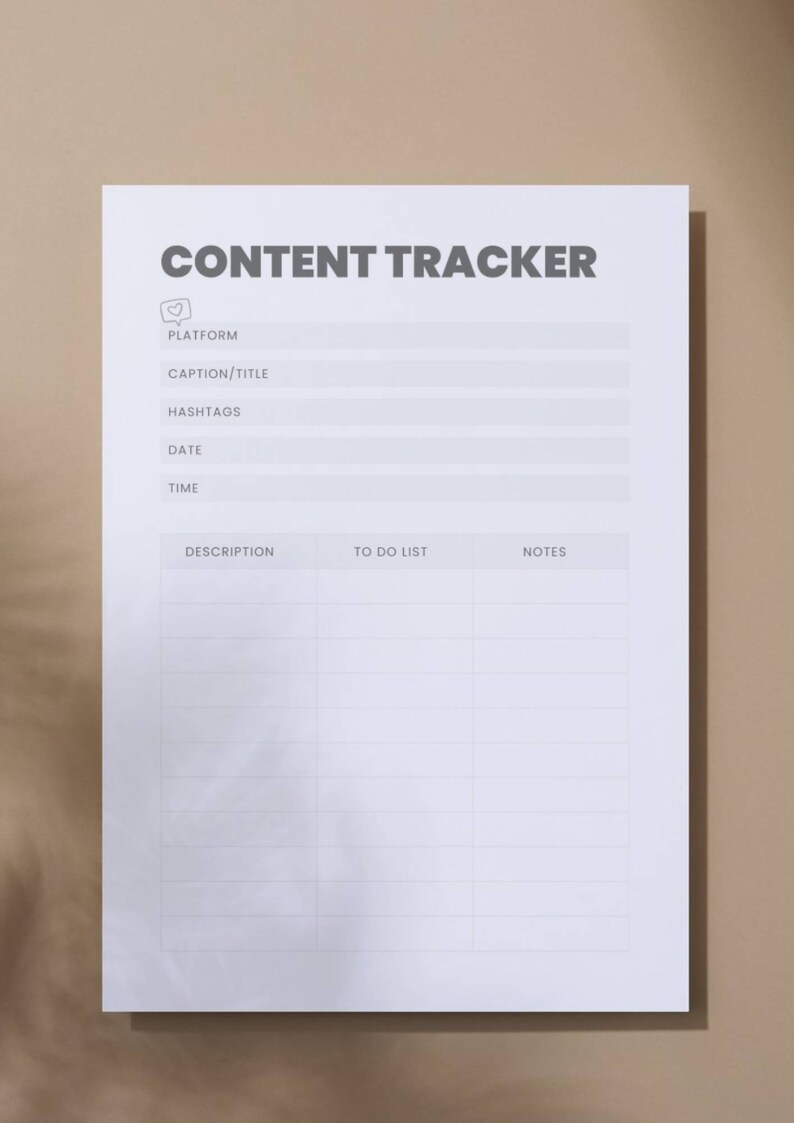 Simple Content Planner Printable Layouts Social Media & Blogging ...