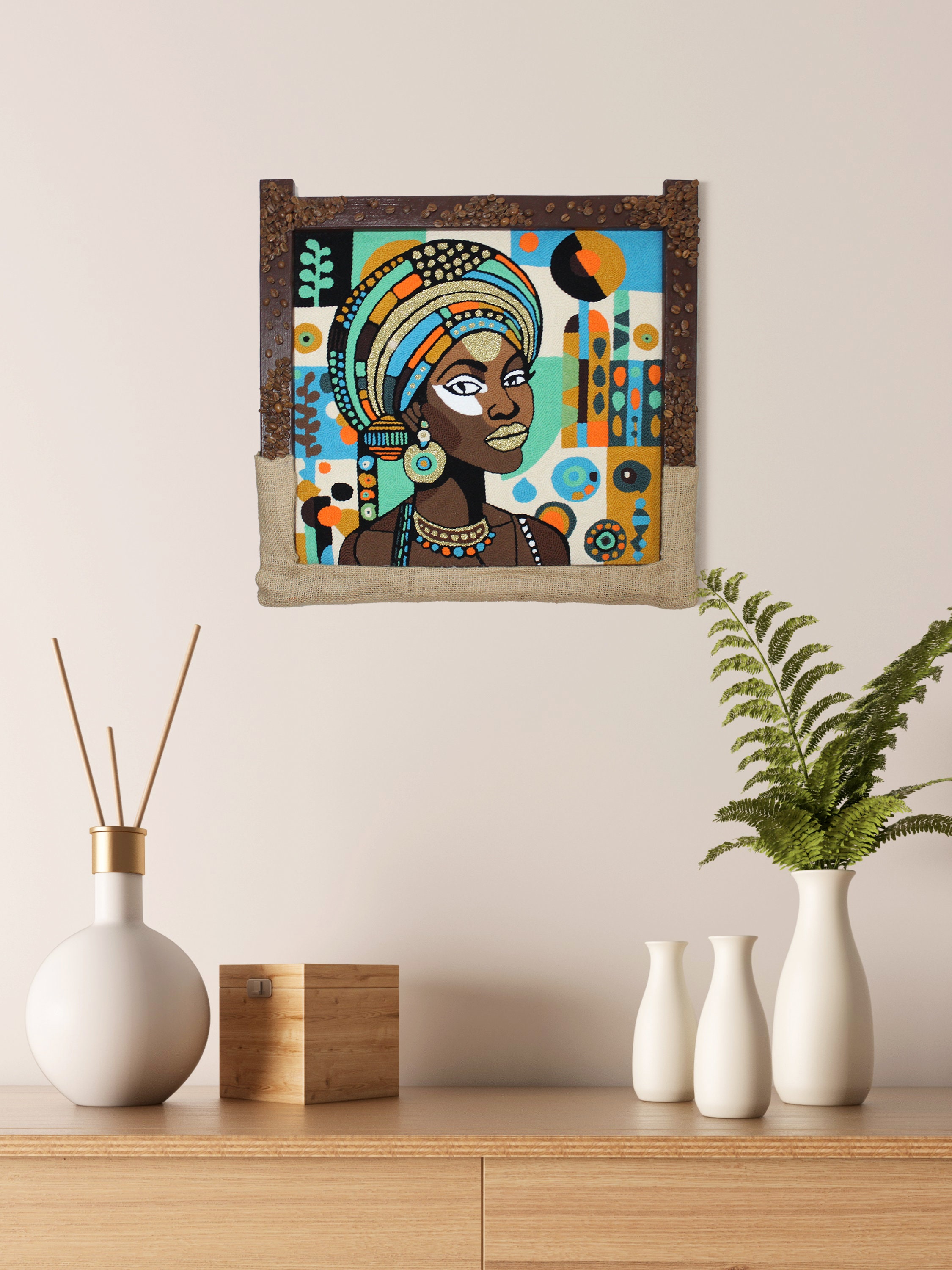 Punch Needle Wall Art, Fiber Art Wall Hanging, Housewarming Gift ...