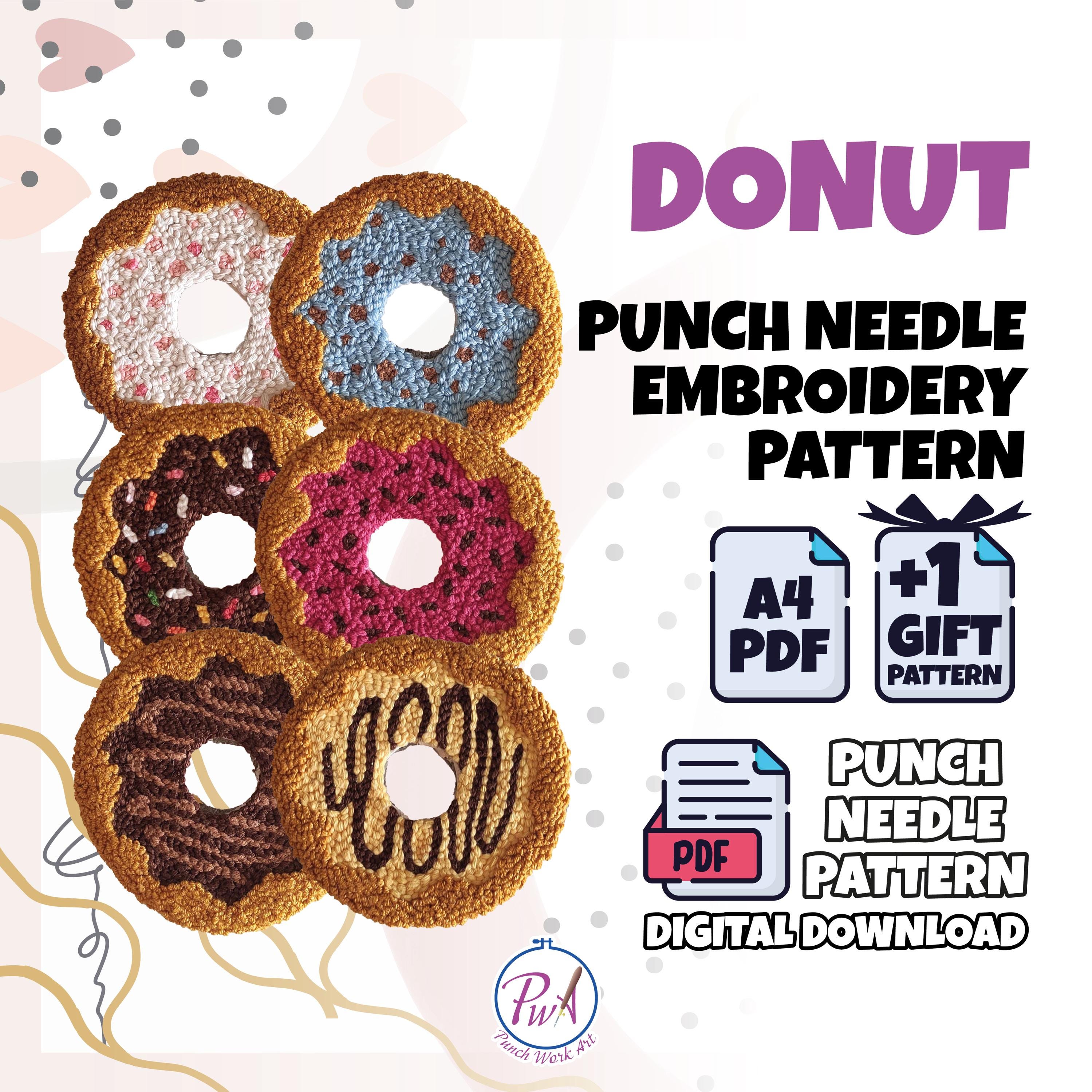 Punch Needle Template, Mug Rug Pattern, Donut Punch Needle Pattern Pdf ...