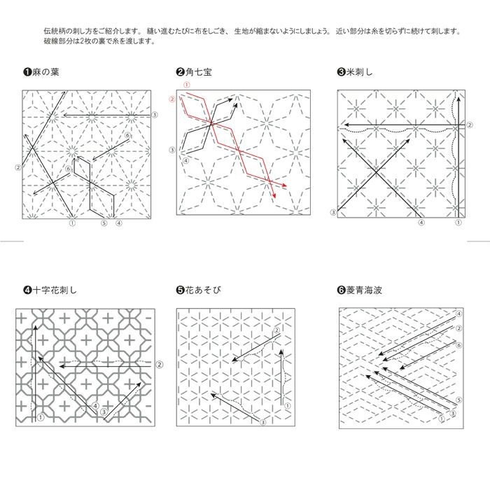 Silk Sashiko Cloth/kit Japanese Sashiko Yose Moyo - Etsy