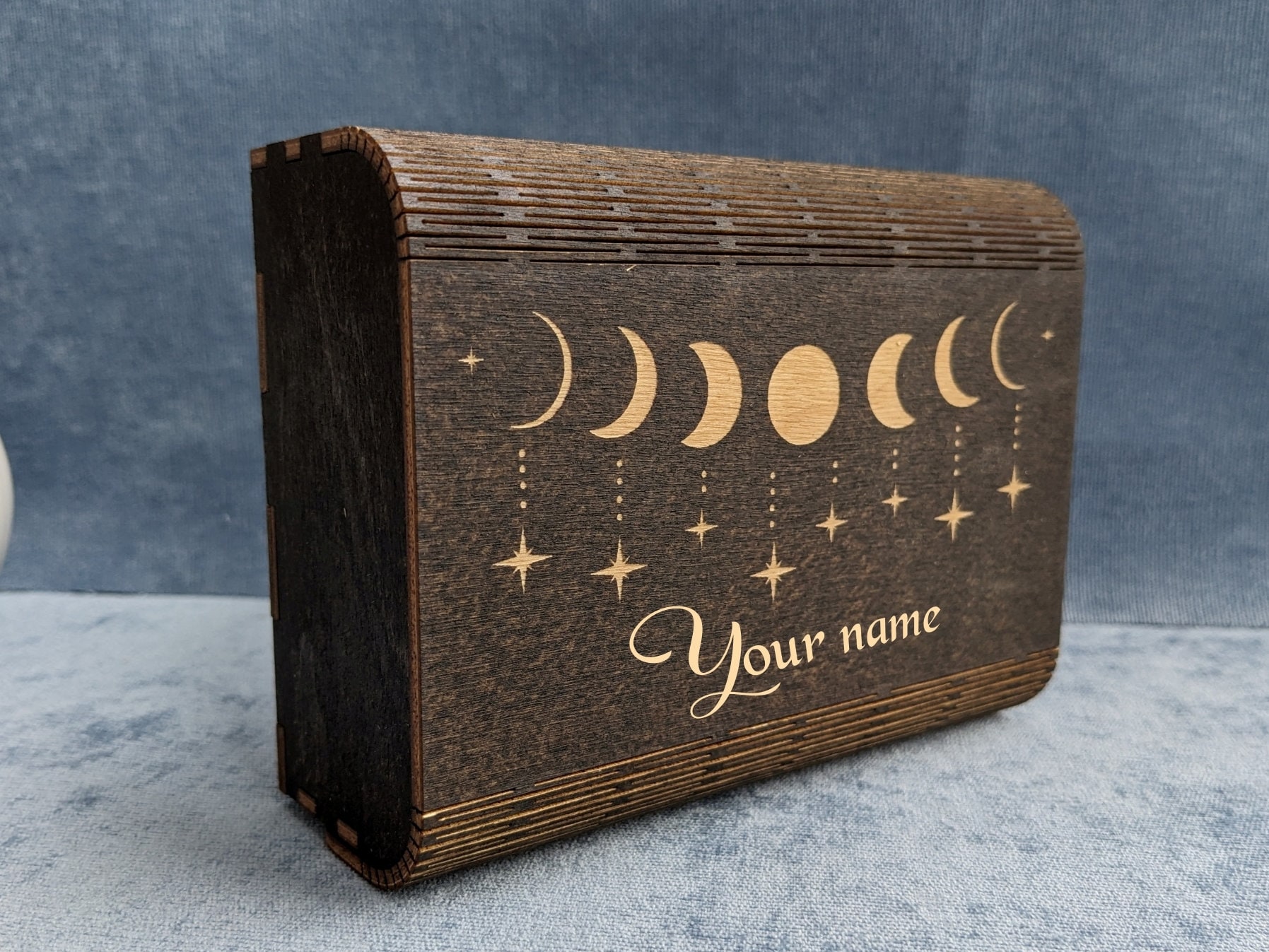 Personalized Tarot Deck Box. Moon Phases Crystal Storage Wooden Box ...