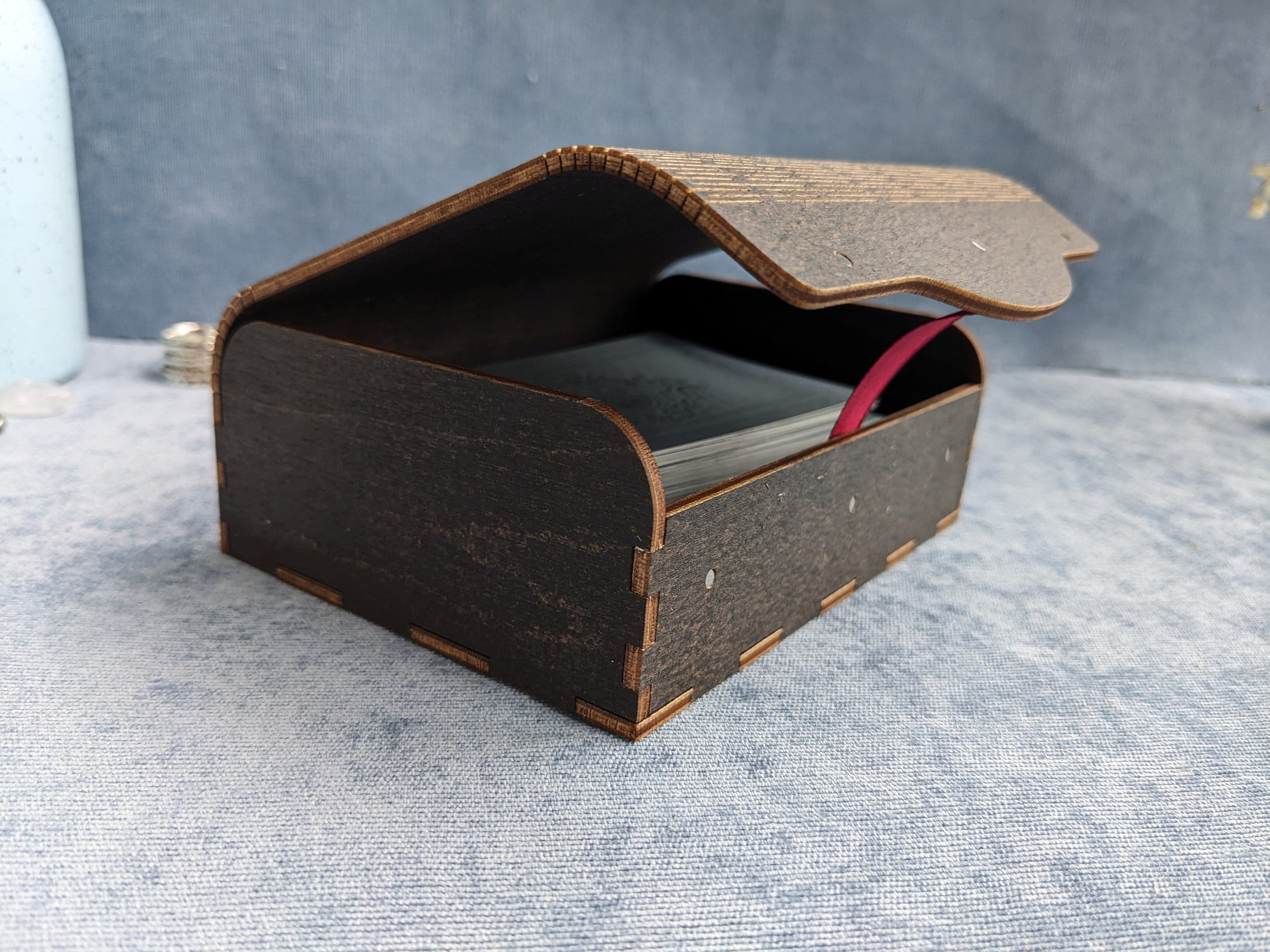 Personalized Tarot Deck Box. Moon Phases Crystal Storage Wooden Box ...