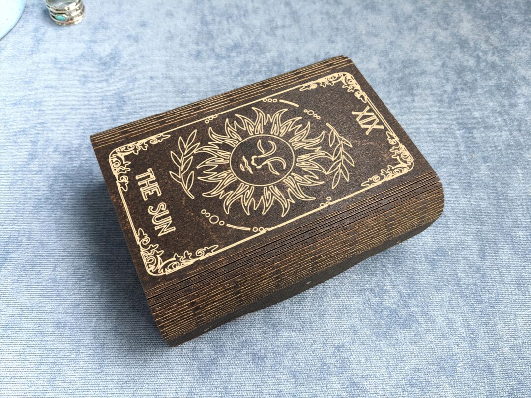 The Sun Tarot Box. Wooden Tarot Deck Box Major Arcana Tarot Card ...