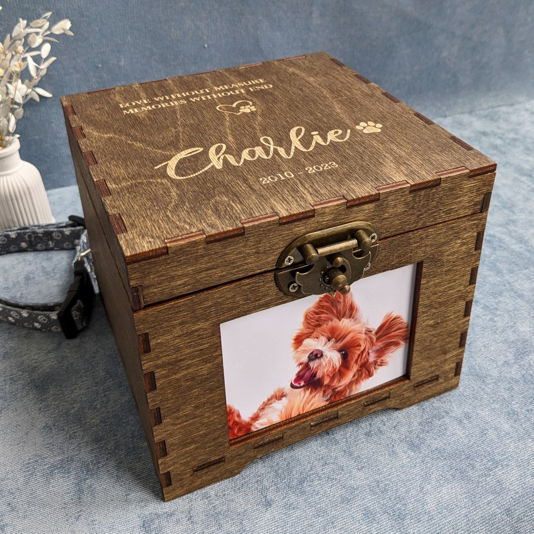 Personalized Pet Memory Box. Custom Pet Urn With Photo, Name, Quote ...